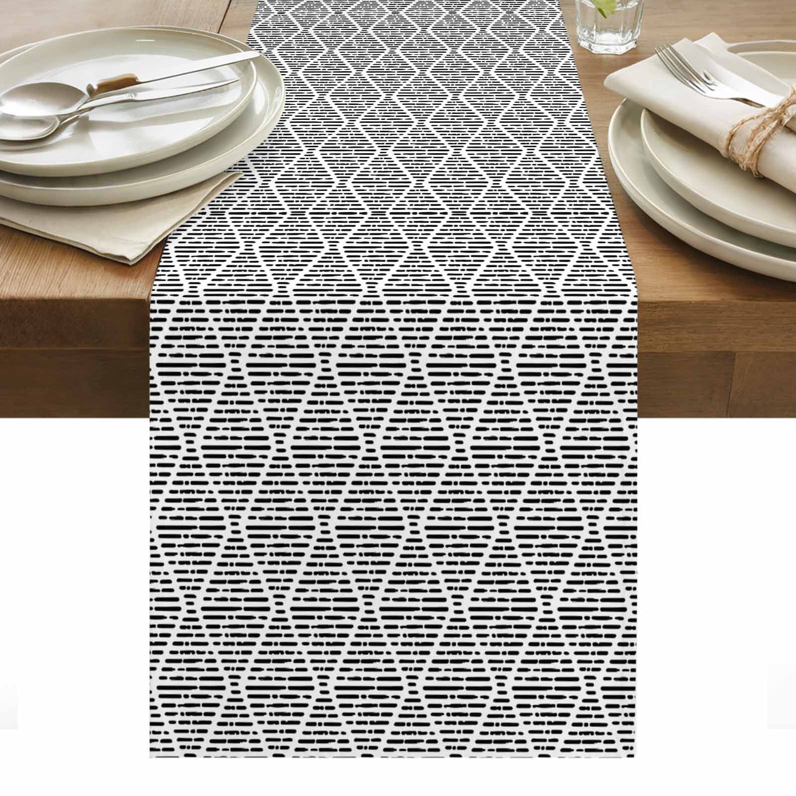 Black White Table Runner