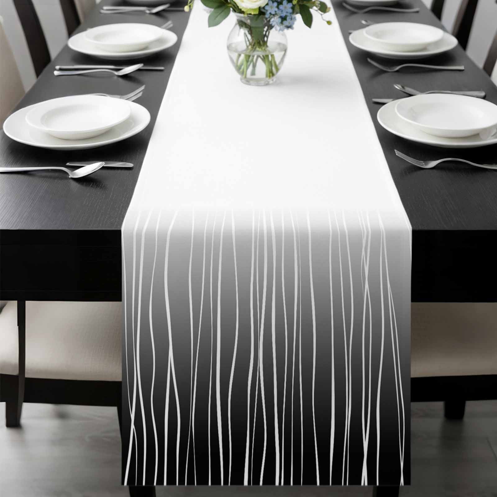 Black White Table Runner