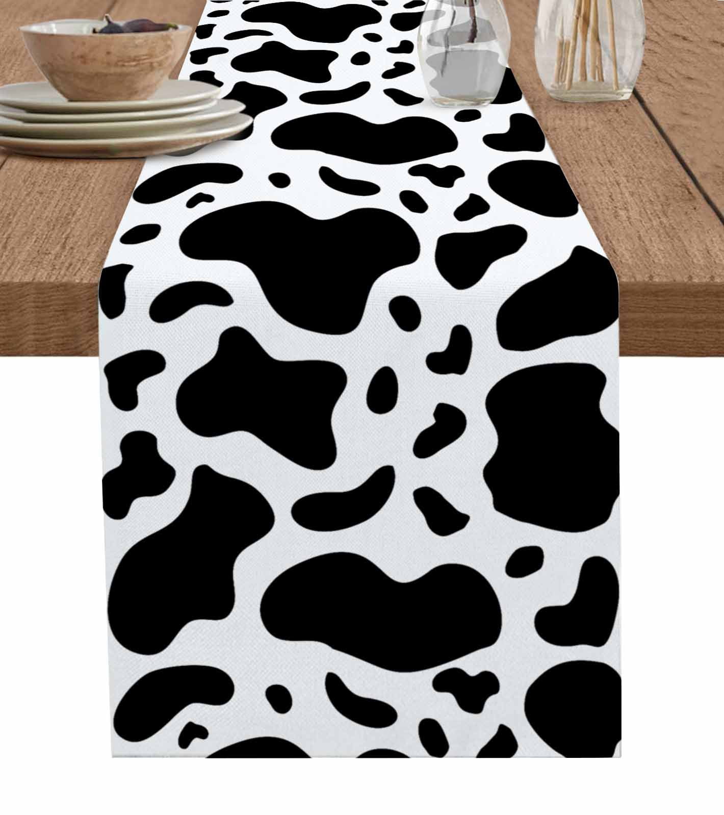 Black and White Table Runner Farmhouse Cow Black White Tablerunners 14 ...