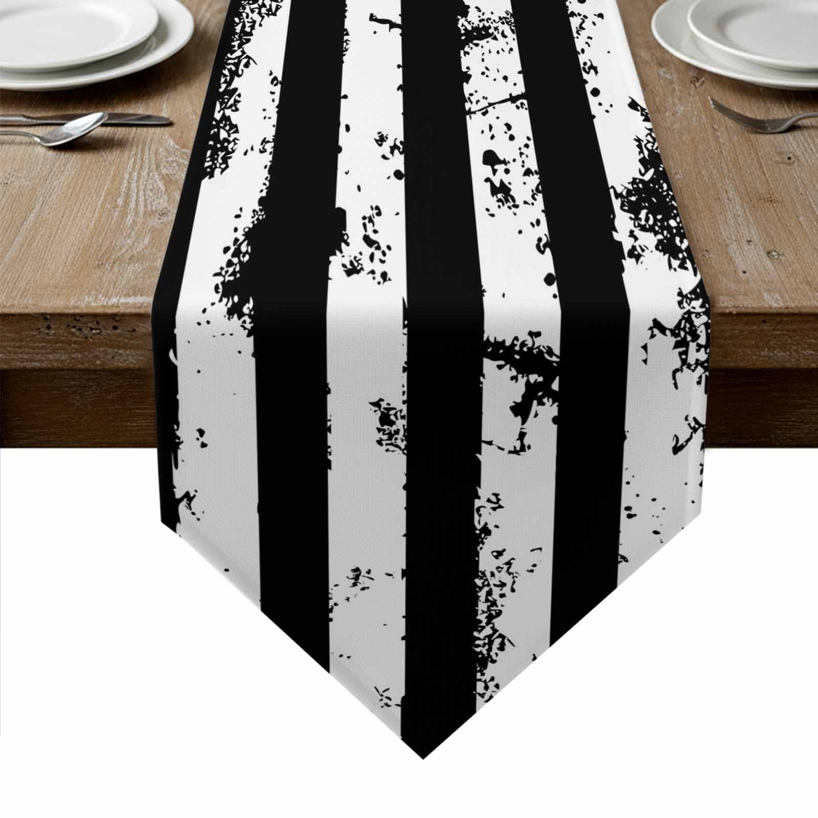 Black White Table Runner