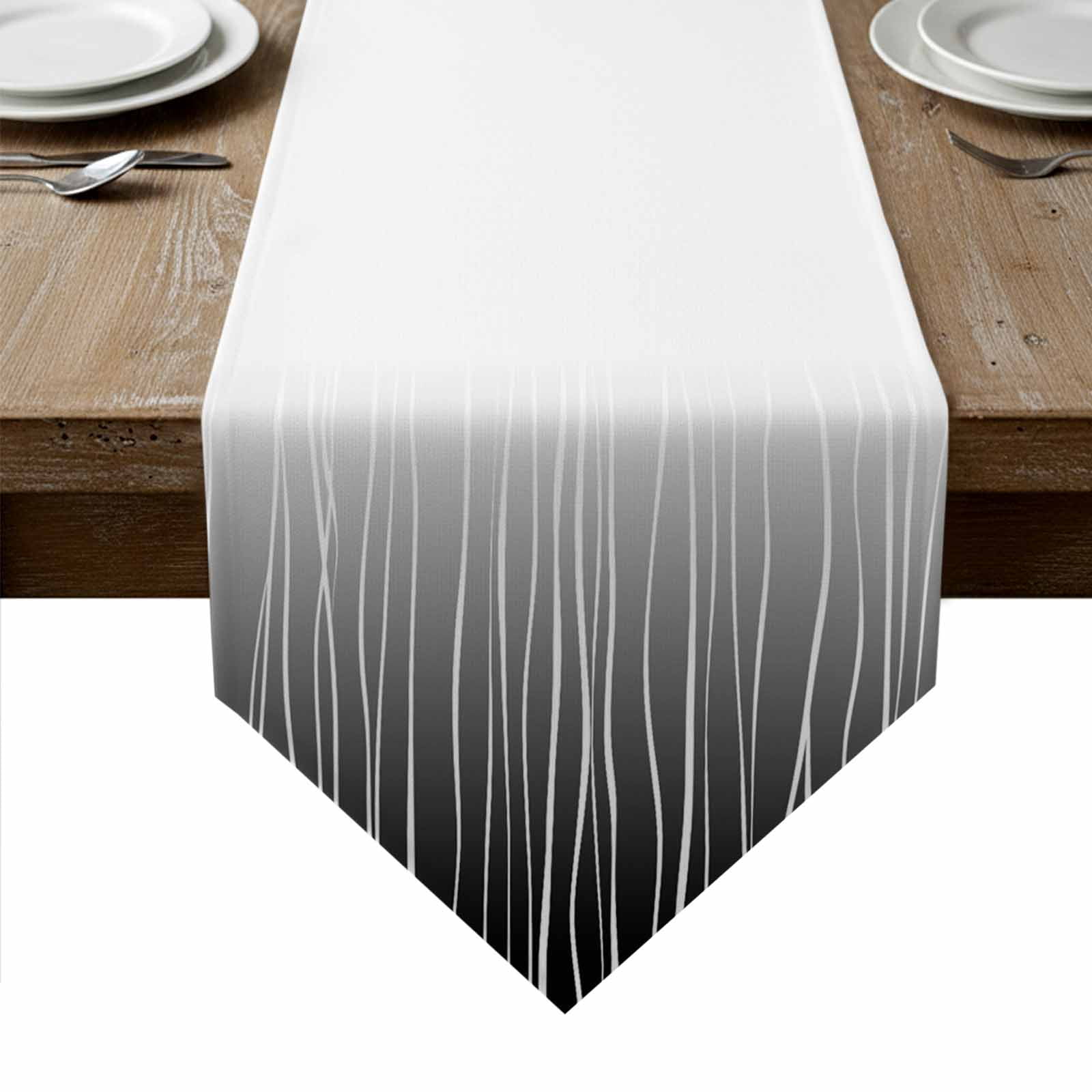 Black White Table Runner