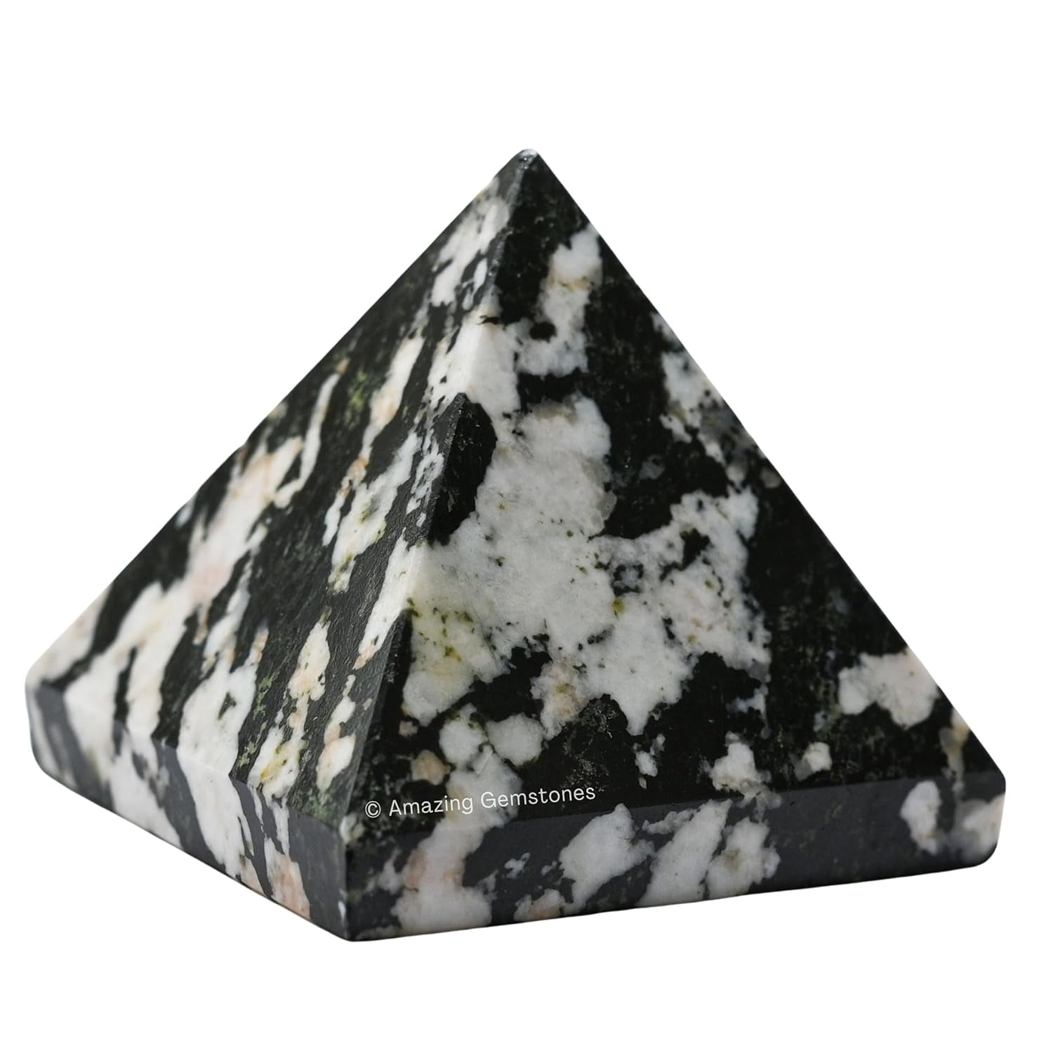 Black & White Tourmaline Pyramid Crystal Healing Stones - 1.5" Pyramid ...
