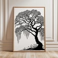 Black White Tree Minimal Line Art Poster, Home Decor , Poster Print ...