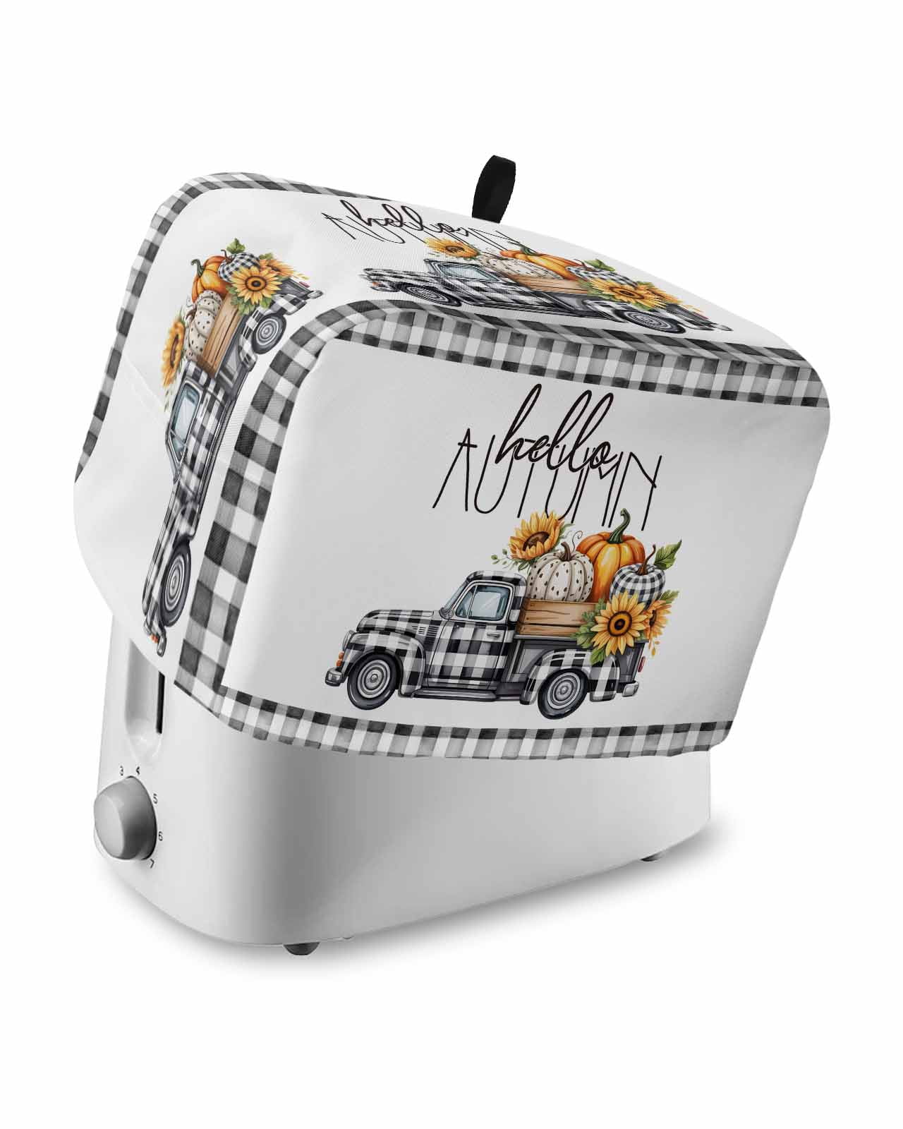 Black White Truck Fall Toaster Cover 2 Slice, Small Kitchen Appliance ...
