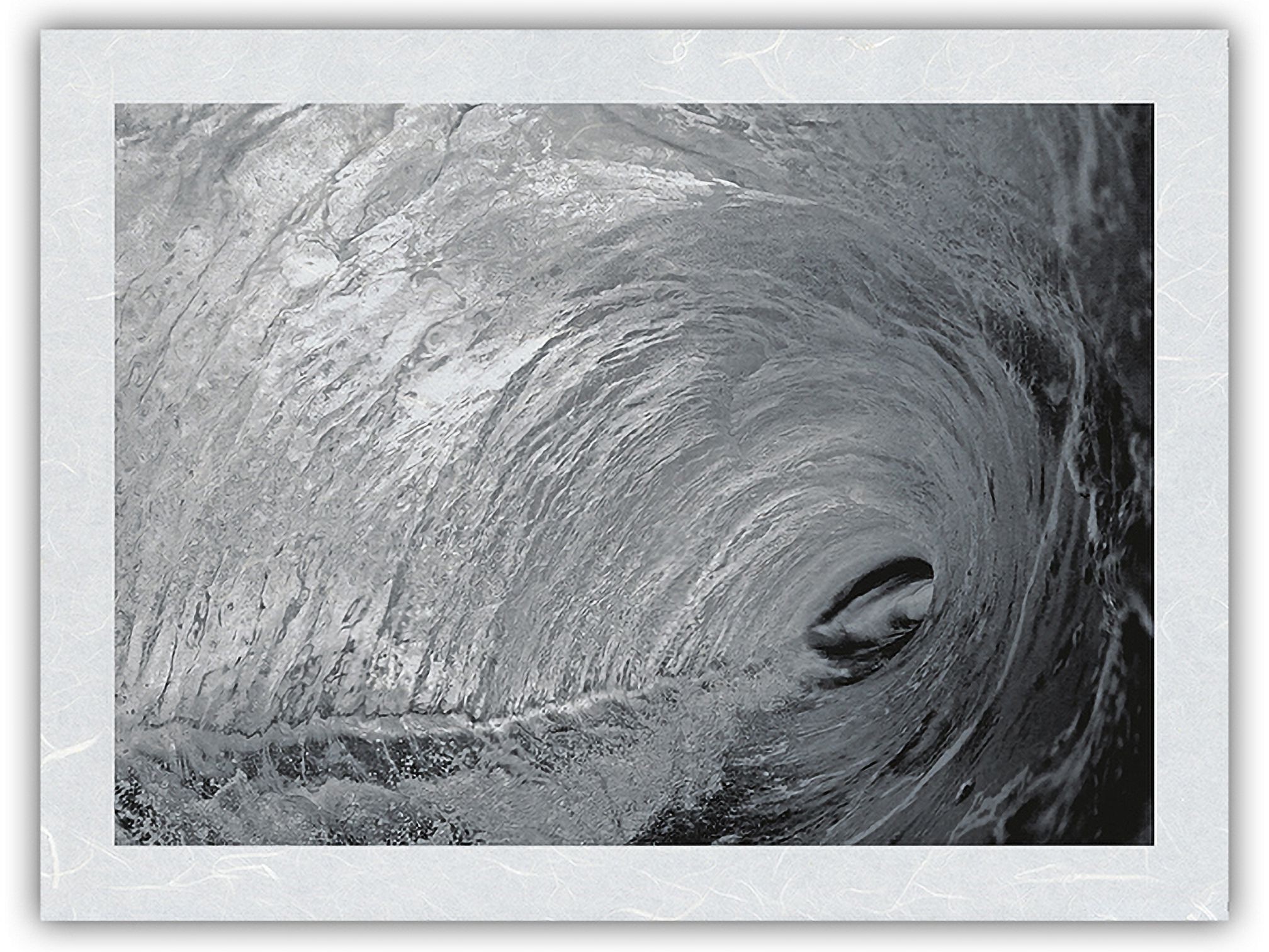 Black and White Tube Barrel - Hawaiian Breaking Wave - Hawaii - From an ...