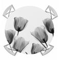 Black White Tulip Round Tablecloth for 55-60 Inch Tables,Fitted Table ...