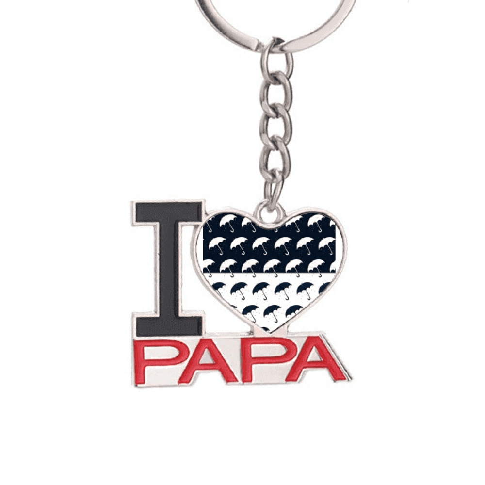 Black White Umbrella Rain Weather Keychain Metal Keyring Holder Love ...