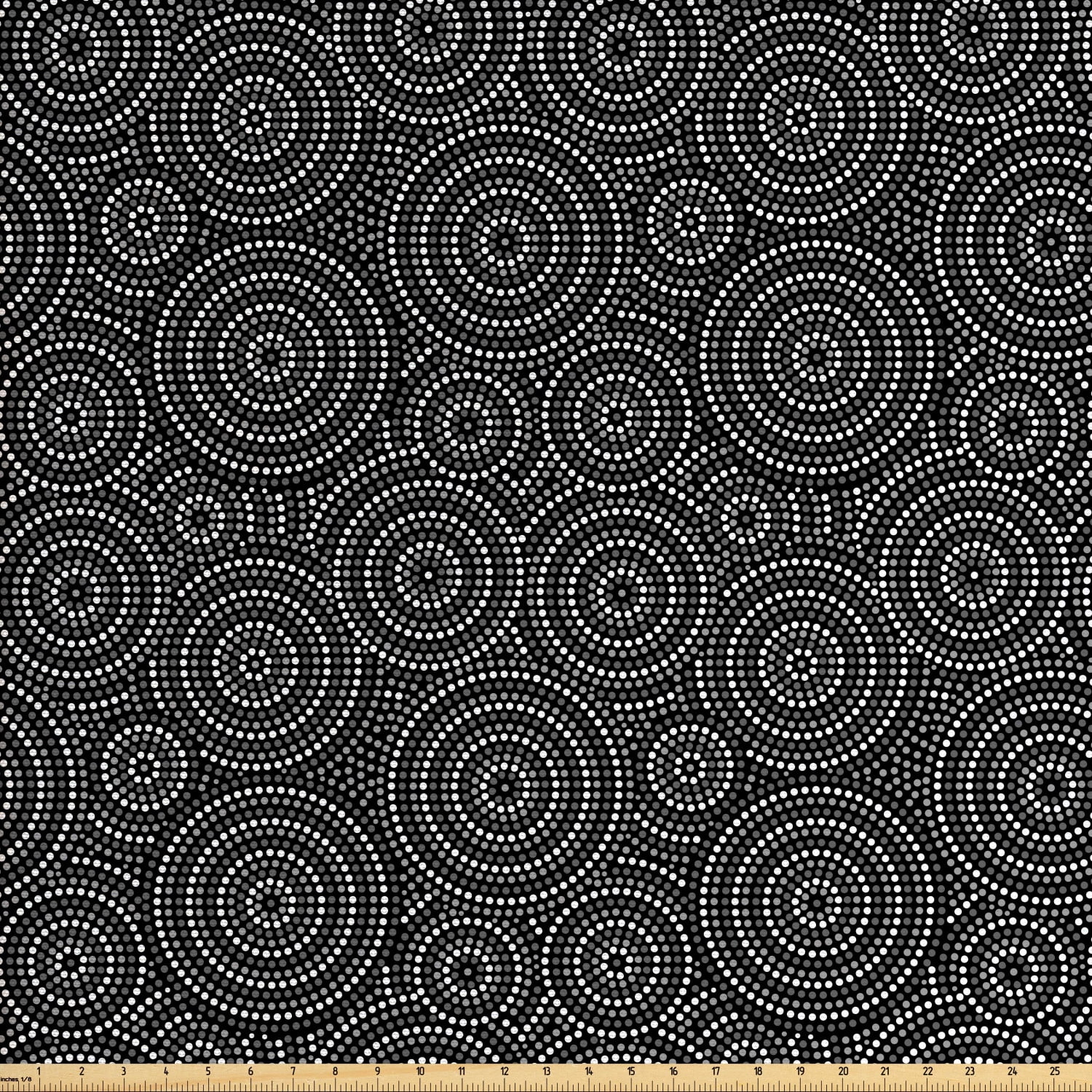 Ambesonne Black and White Fabric by the Yard Upholstery, Aborginial Art ...