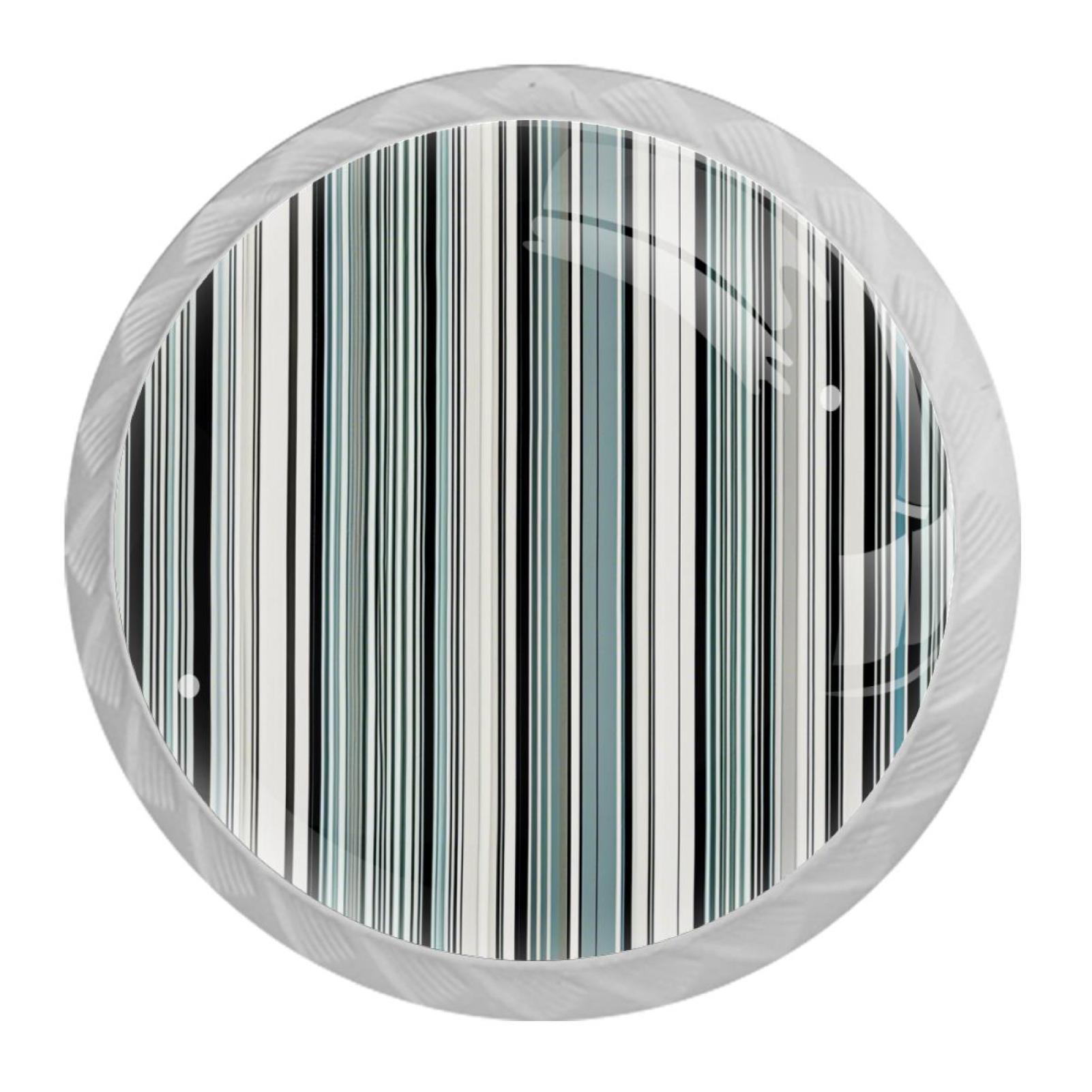 Black and White Vertical Striped Pattern Drawer Knobs, 4 Piece Set ...