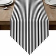 Black White Vertical Striped Table Runner Linen Burlap Table Runner 72 ...