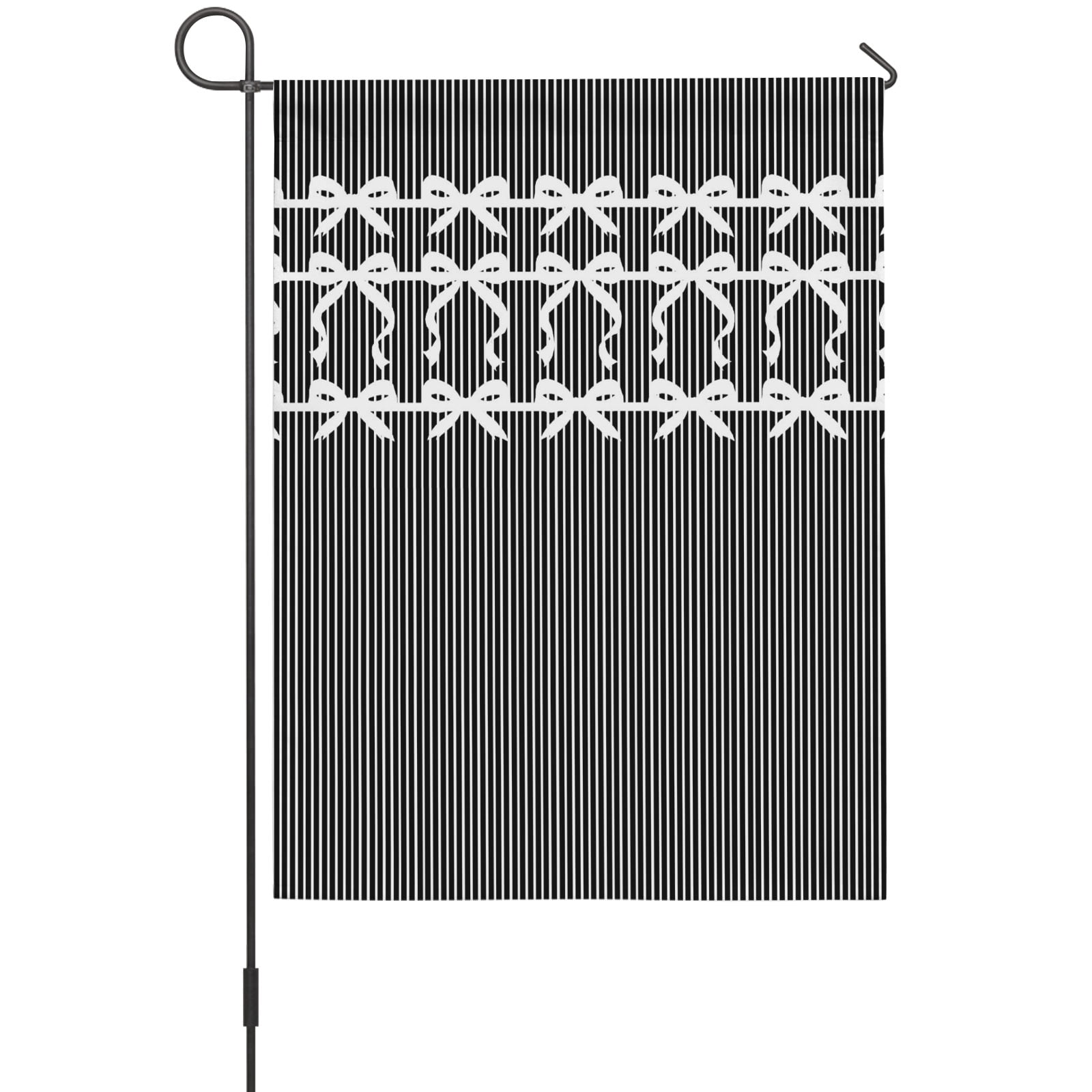 Black White Vertical Stripes Garden Flags For Outdoor, Chic White ...