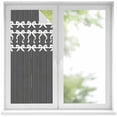 Black White Vertical Stripes Window Privacy Film Chic White Ribbon Bows ...