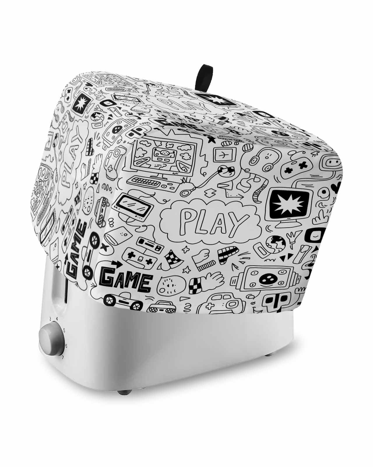 Black White Video Game Small Toaster Cover 2 Slice, Kitchen Appliance ...