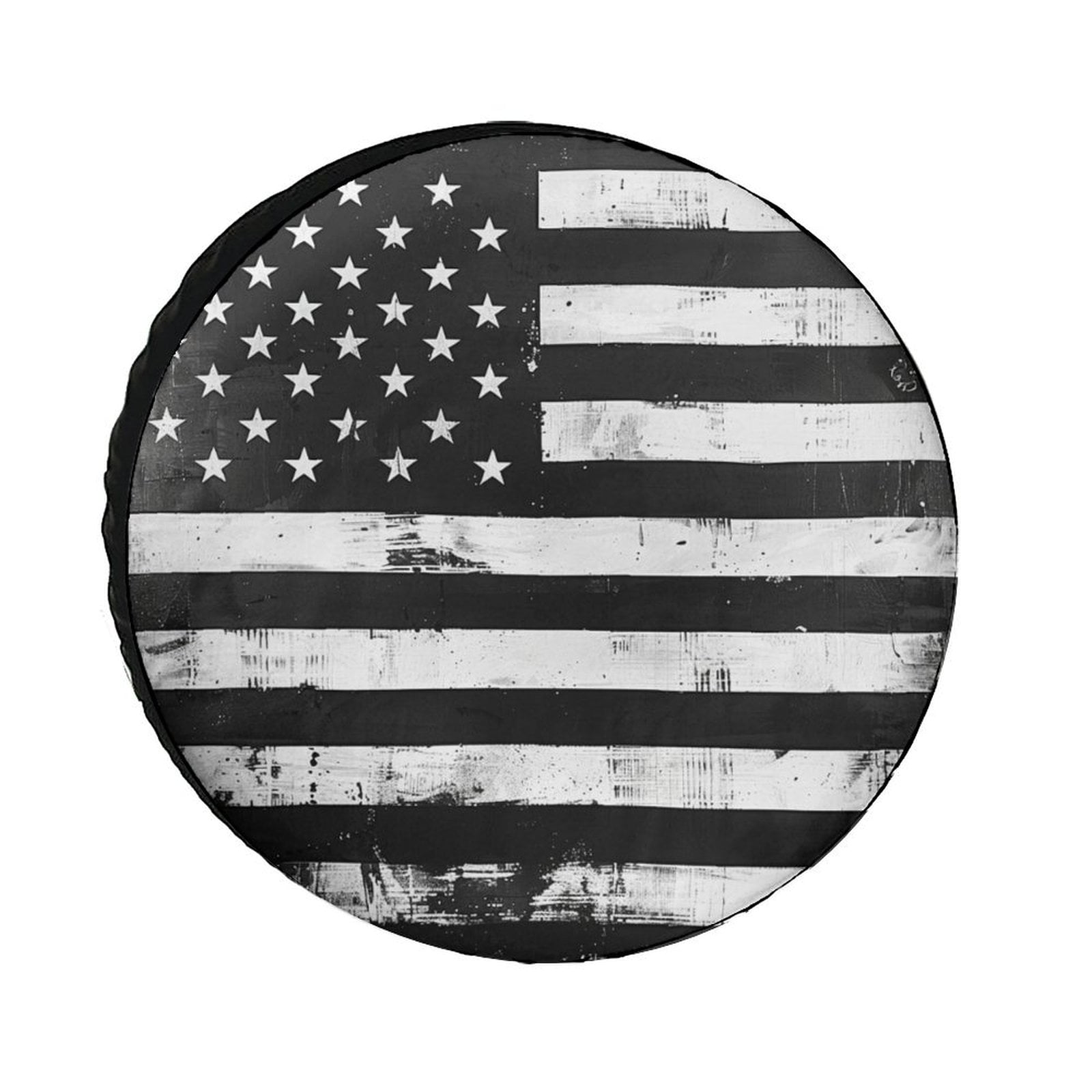 Black White Vintage American Flag Spare Tire Cover Patriotic Memorial ...