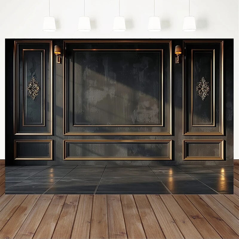 Black White Wall Backdrop Photography Square Border Marble Texture ...