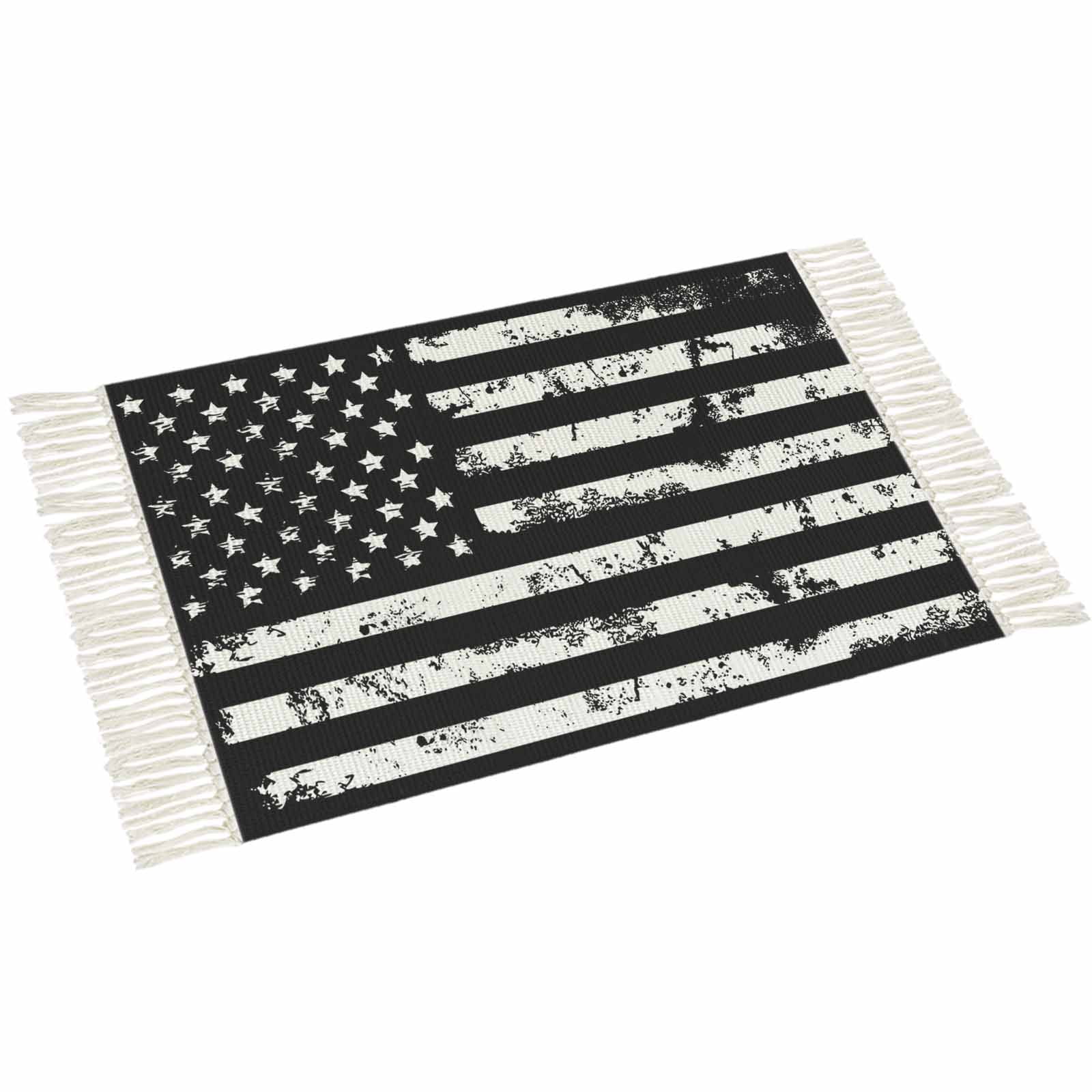 Black White Washable Bath Rug - 2x3 Entry Rug Washable Indoor Bathroom ...