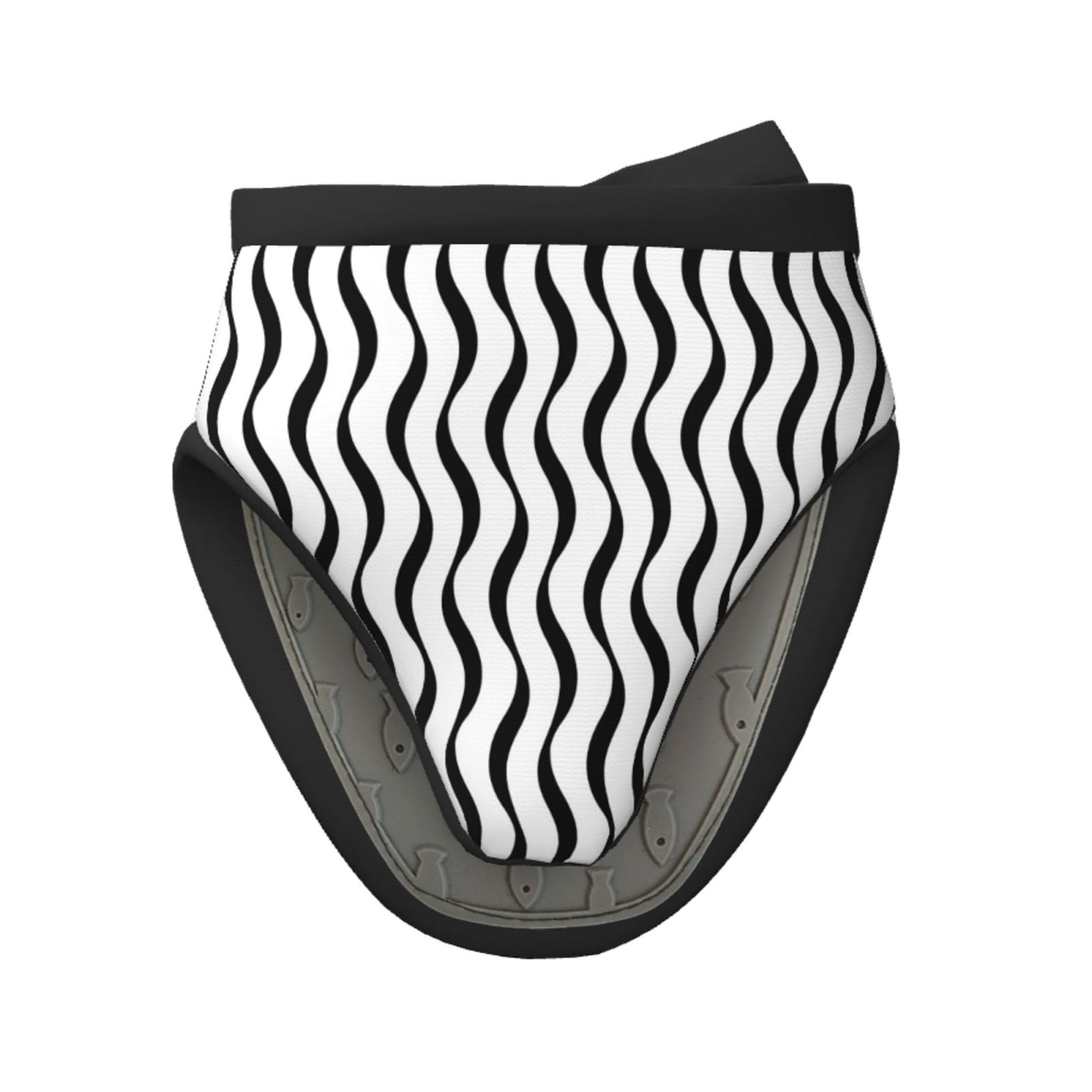 Black White Wave Pattern Oven Mitts Heat Resistant, Soft Lining ...