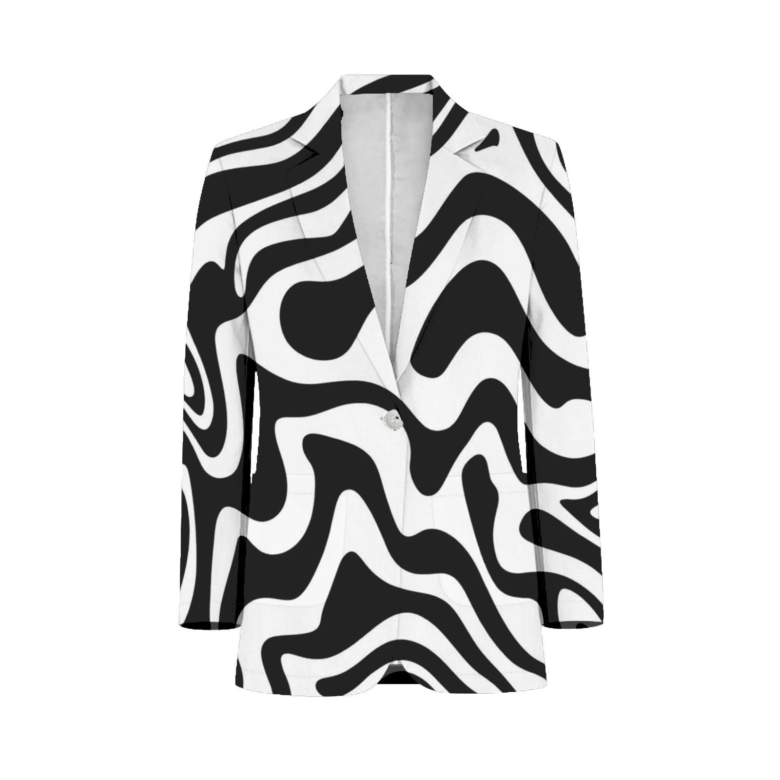 Black White Wavy Abstract Design Men Blazers Slim Clothing Summer ...