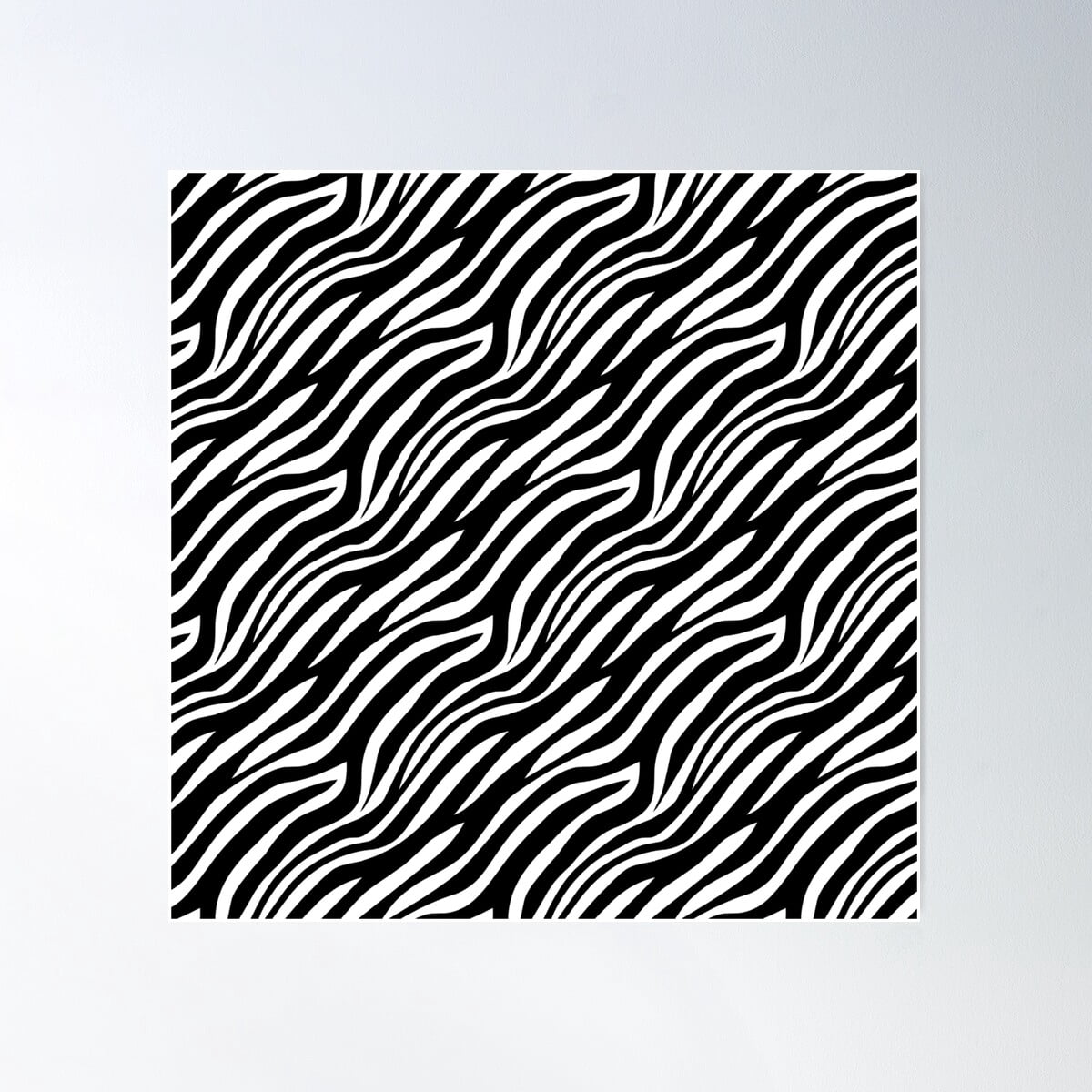 Black White Wavy Lines Curves Flowing Zebra Stripes Safari Geometric ...