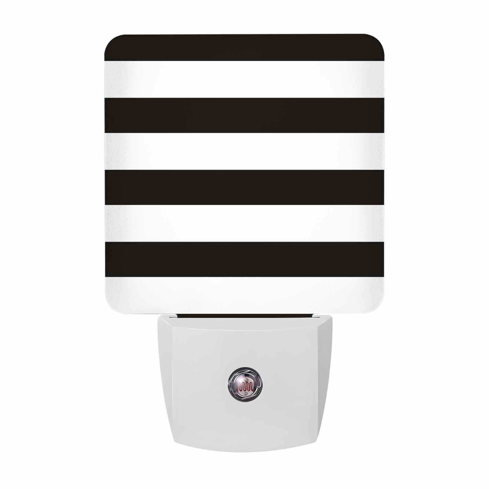 Black White Wide Stripe Plug-in LED Night Lights Minimalism Series Auto ...