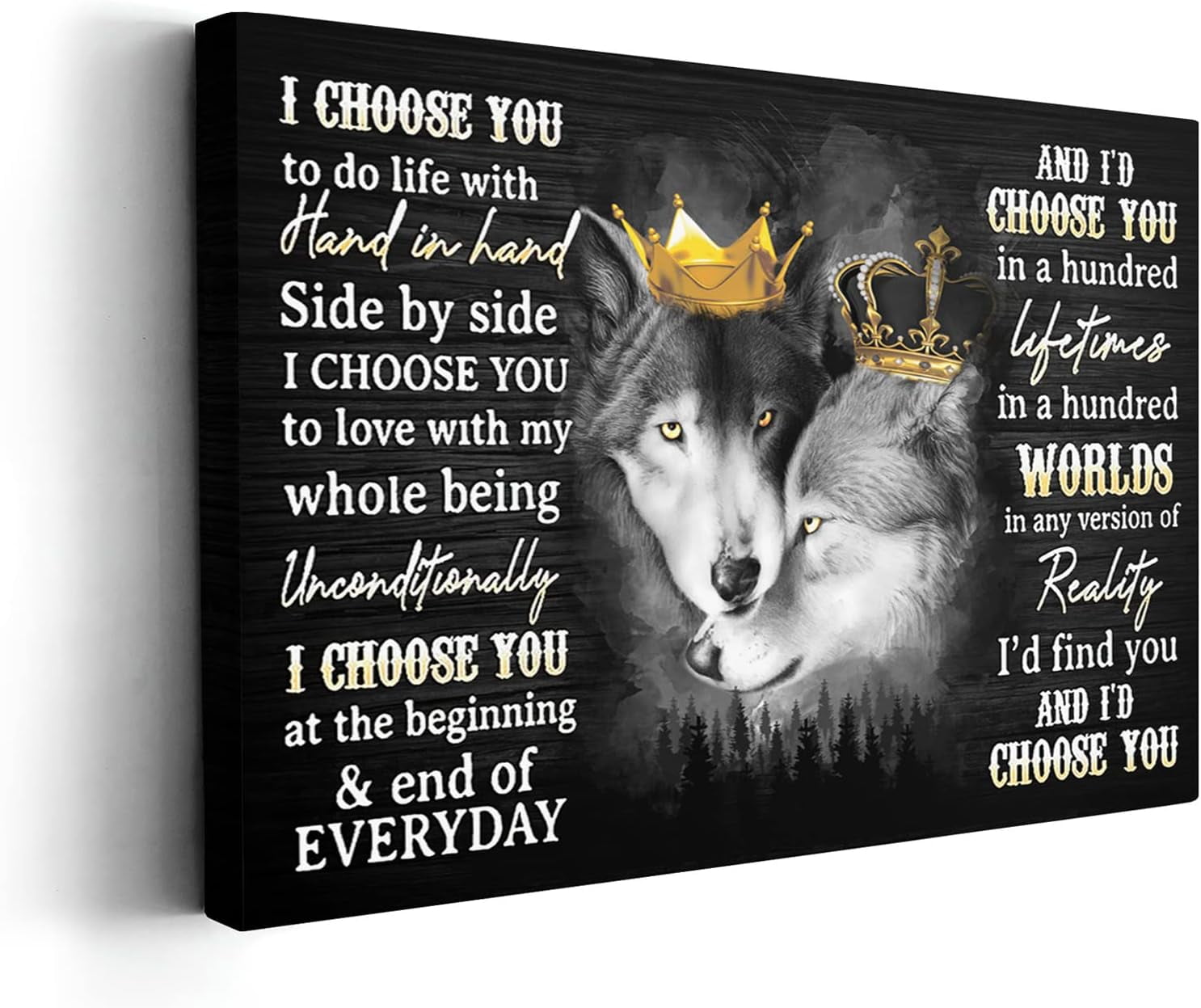 Black and White Wolf Wall Art Christian Two Wolves Poster Wolves King ...