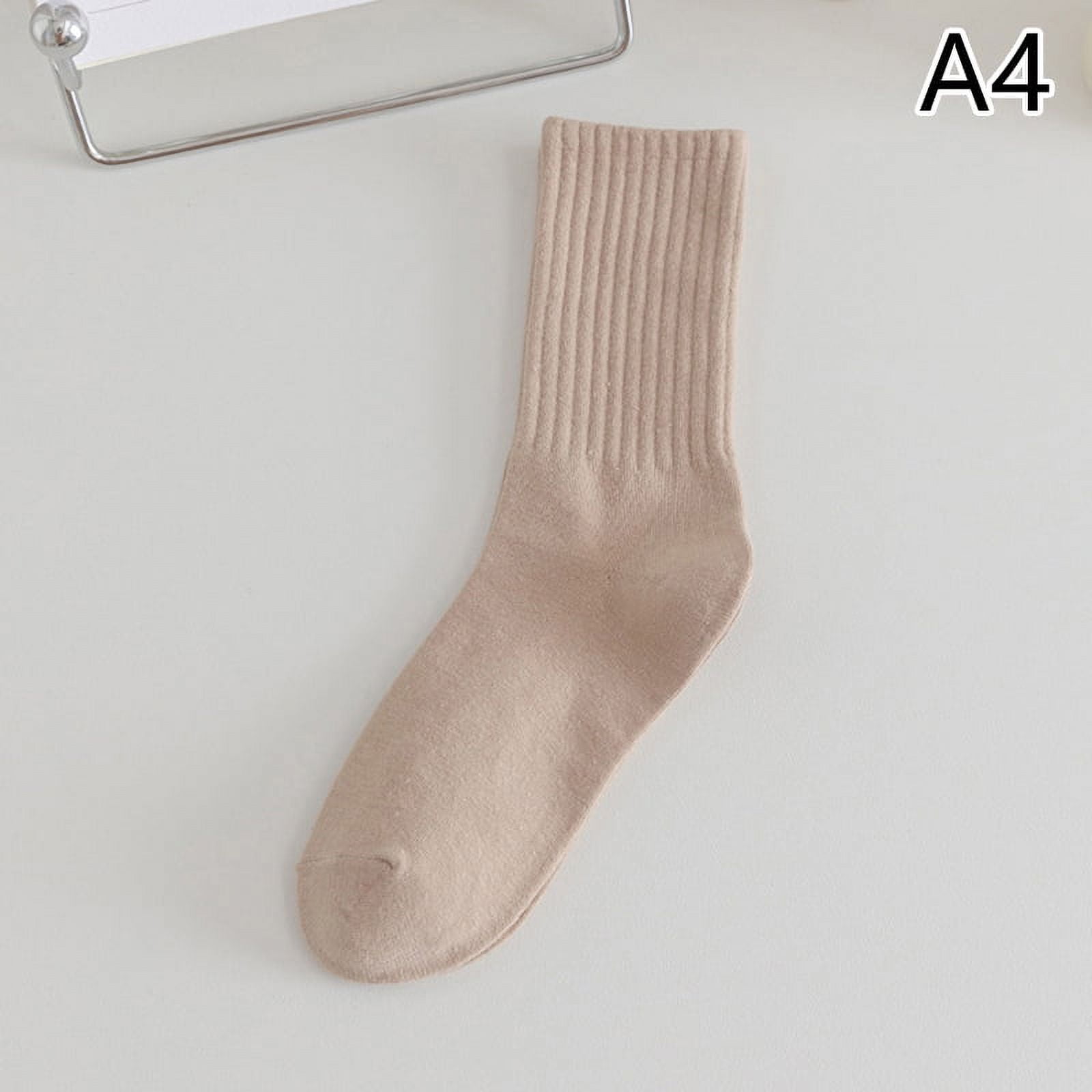 Black White Women Socks Autumn Winter Middle Tube Sock Korean Japanese ...