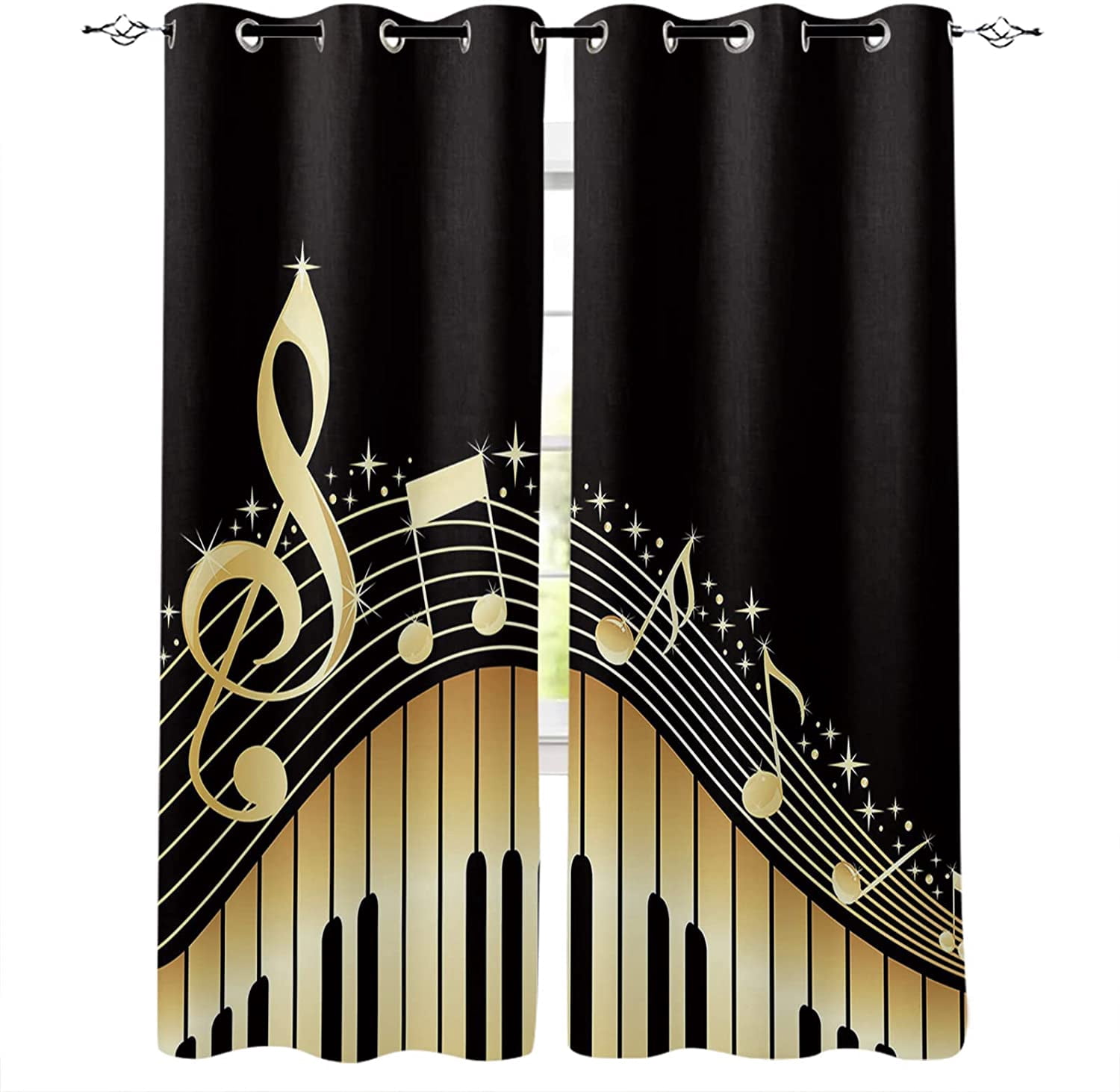 Black White World Map Blackout Curtains for Bedroom Living Room ...