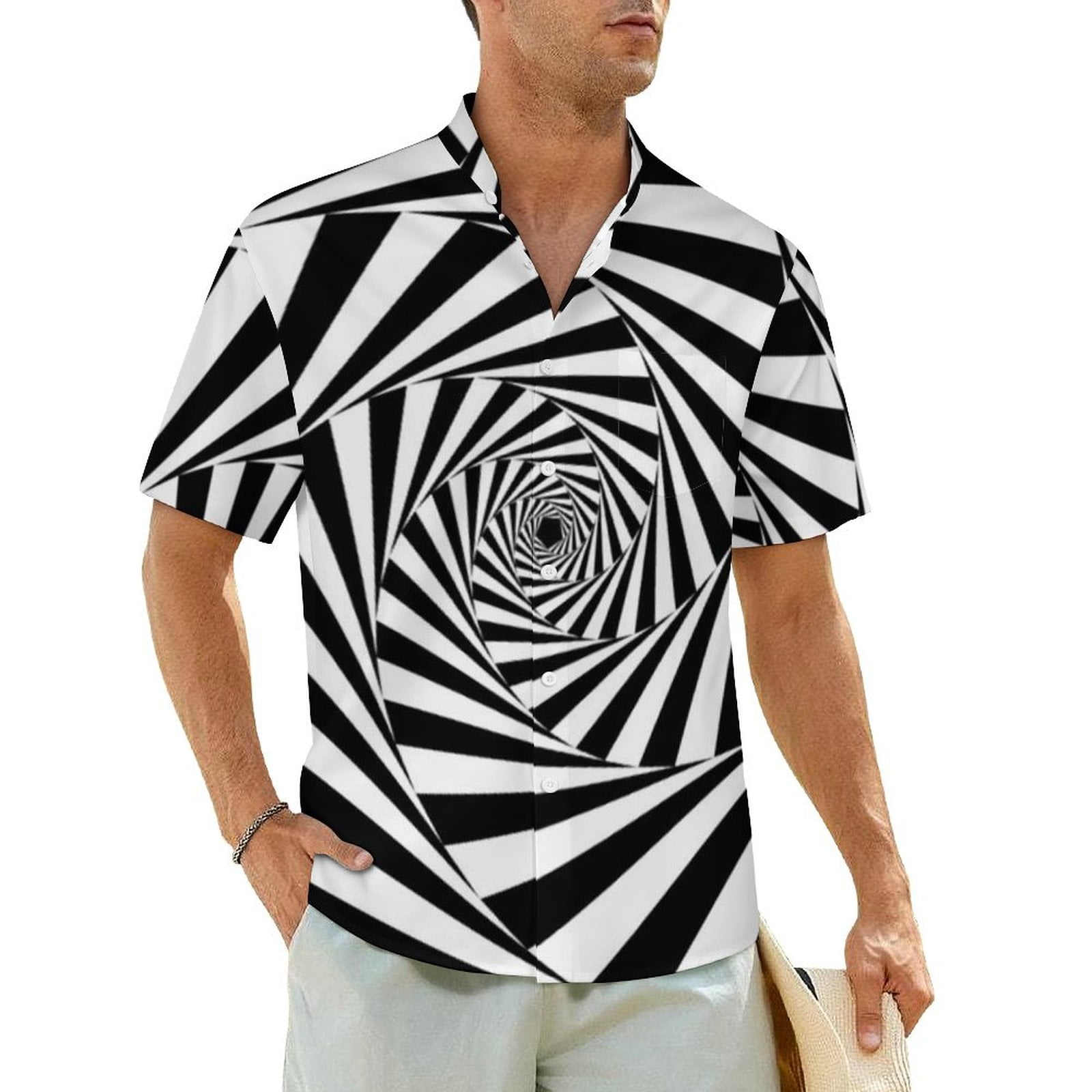 Black White Zebra Beach Shirt Animal Print Hawaii Casual Shirts Men ...