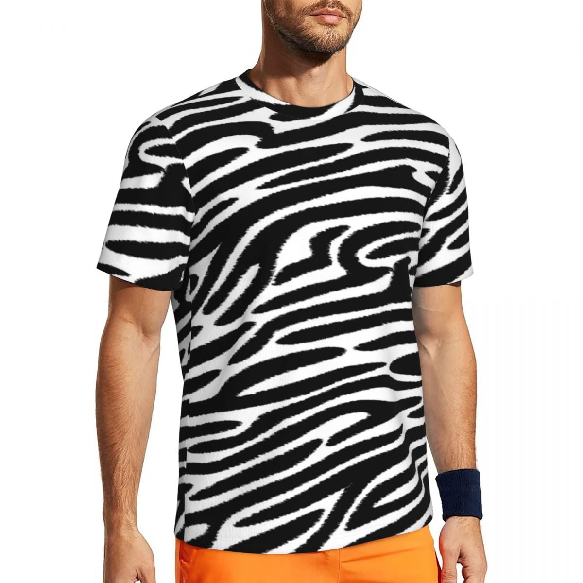 Black White Zebra Gym T Shirt Animal Print Harajuku T Shirts Man ...