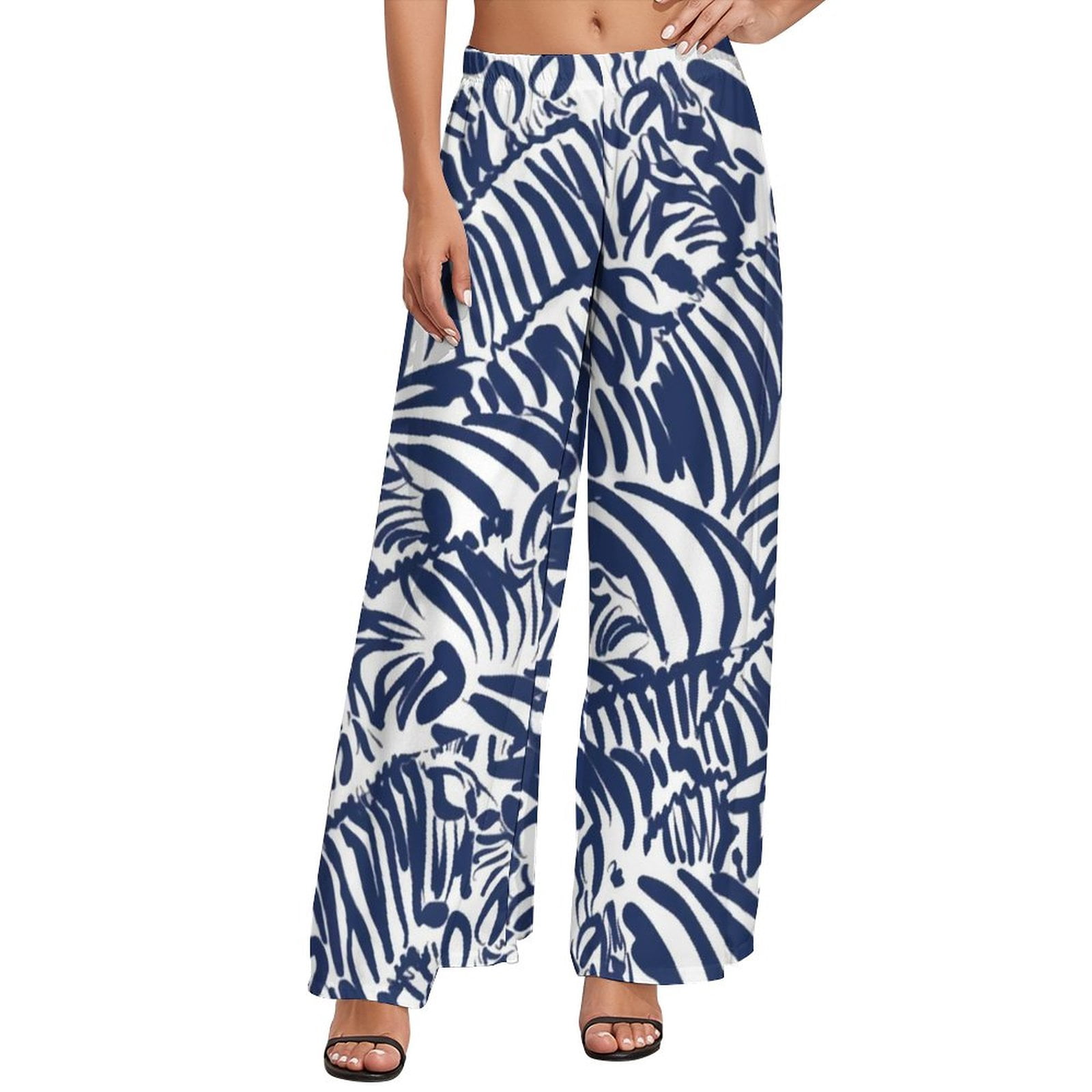 Black White Zebra Pants Female Animal Print High Waisted Casual Print ...