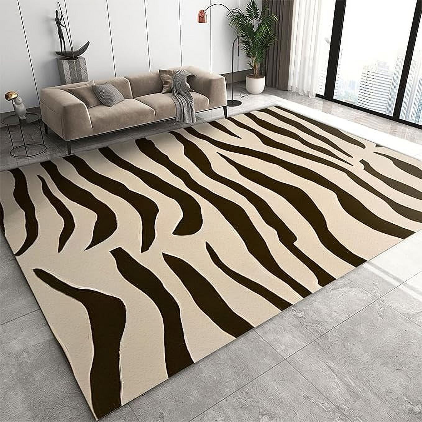 Black And White Zebra Stripe Animal Print Rugs For Bedroom Aesthetic ...