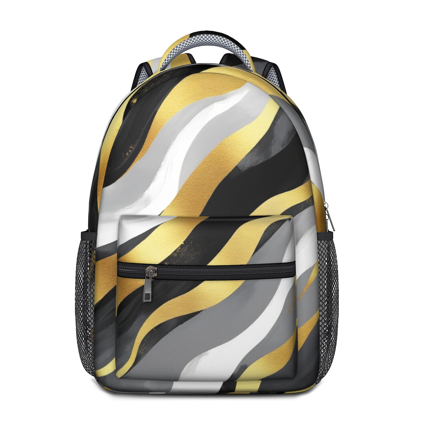 Black White and Gold Marble Backpack for School,Cute School Bag ...
