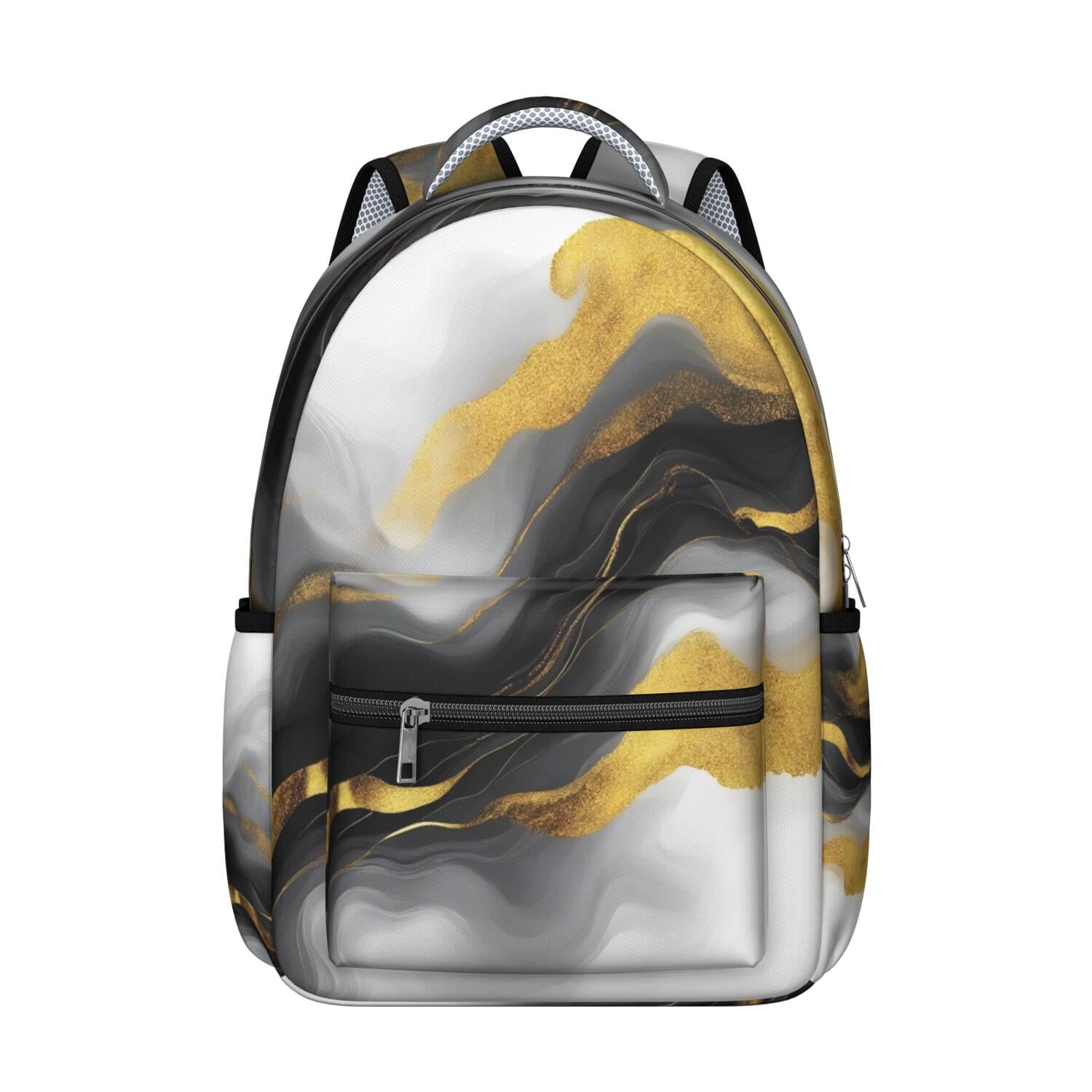 Black White and Gold Marble Backpack for School,Cute School Bag ...