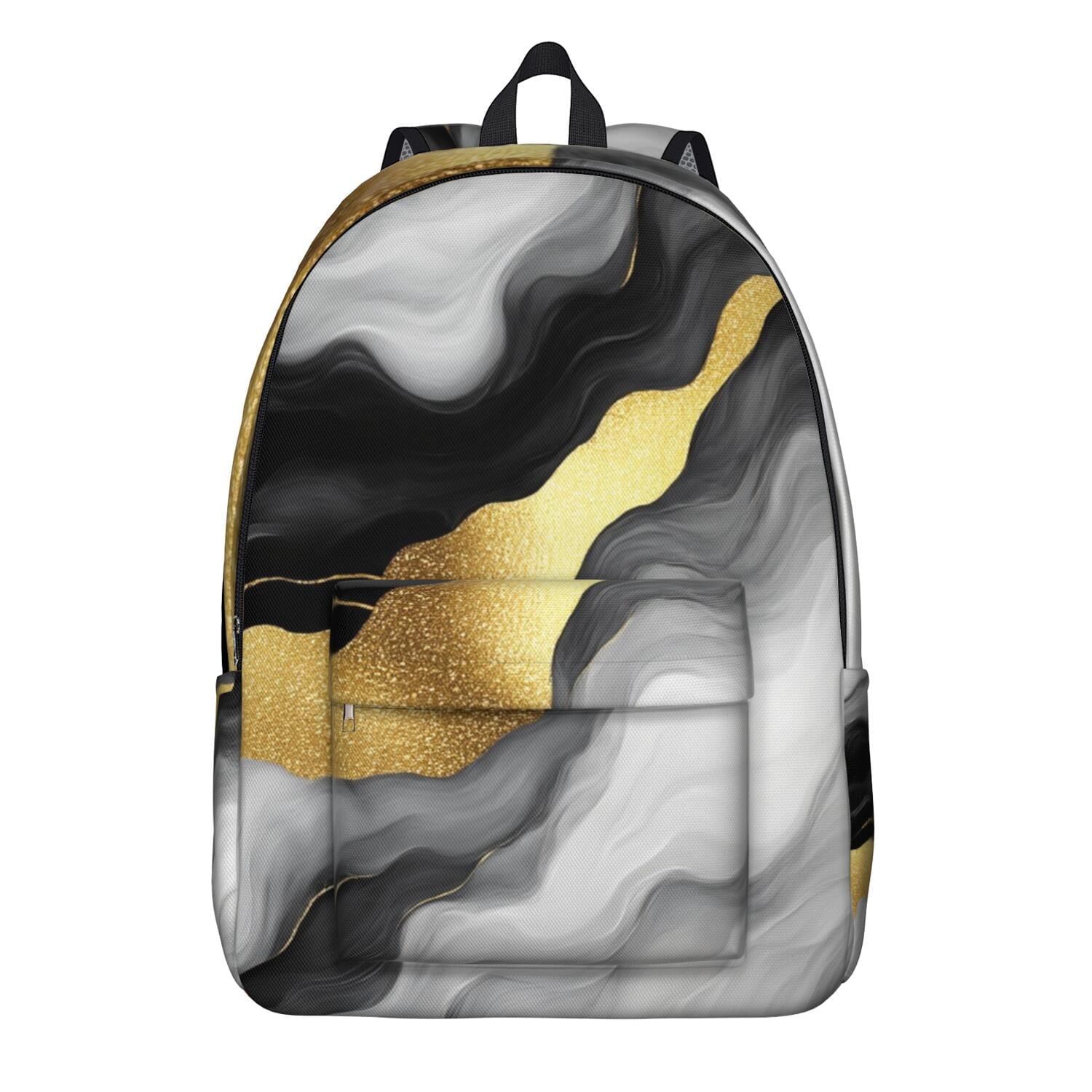 Black White and Gold Marble Backpack for School,Cute School Bag ...