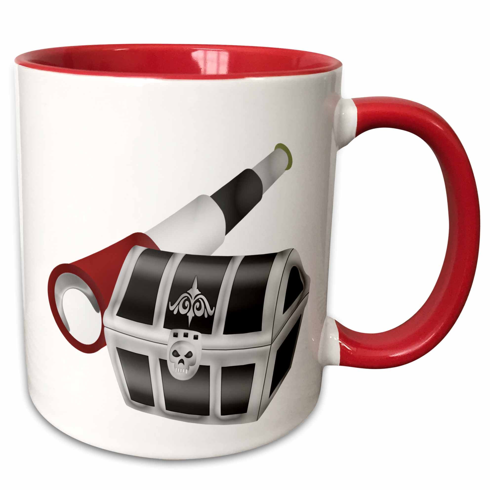 Black, White, and Gray Pirates Booty Chest With Telescope Illustration ...