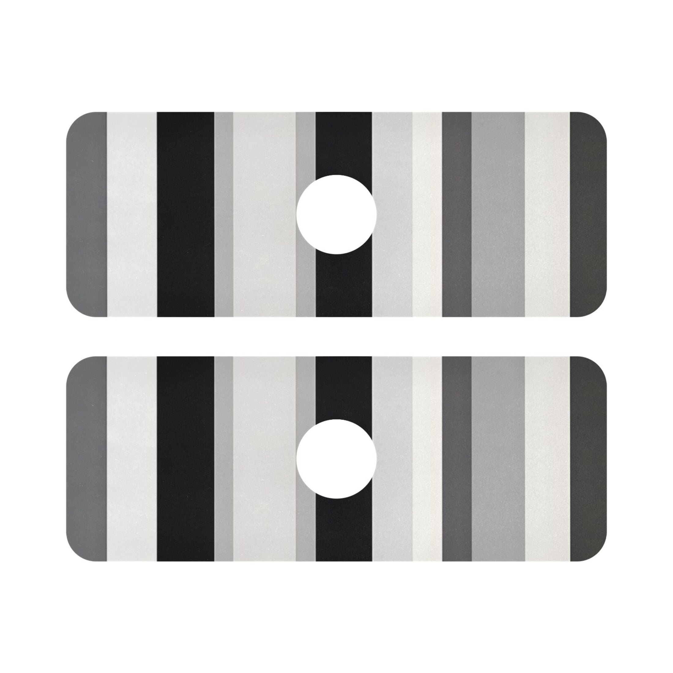 Black White and Gray Stripes Quick Dry Silicone Algae Faucet Pad 14.7x5 ...