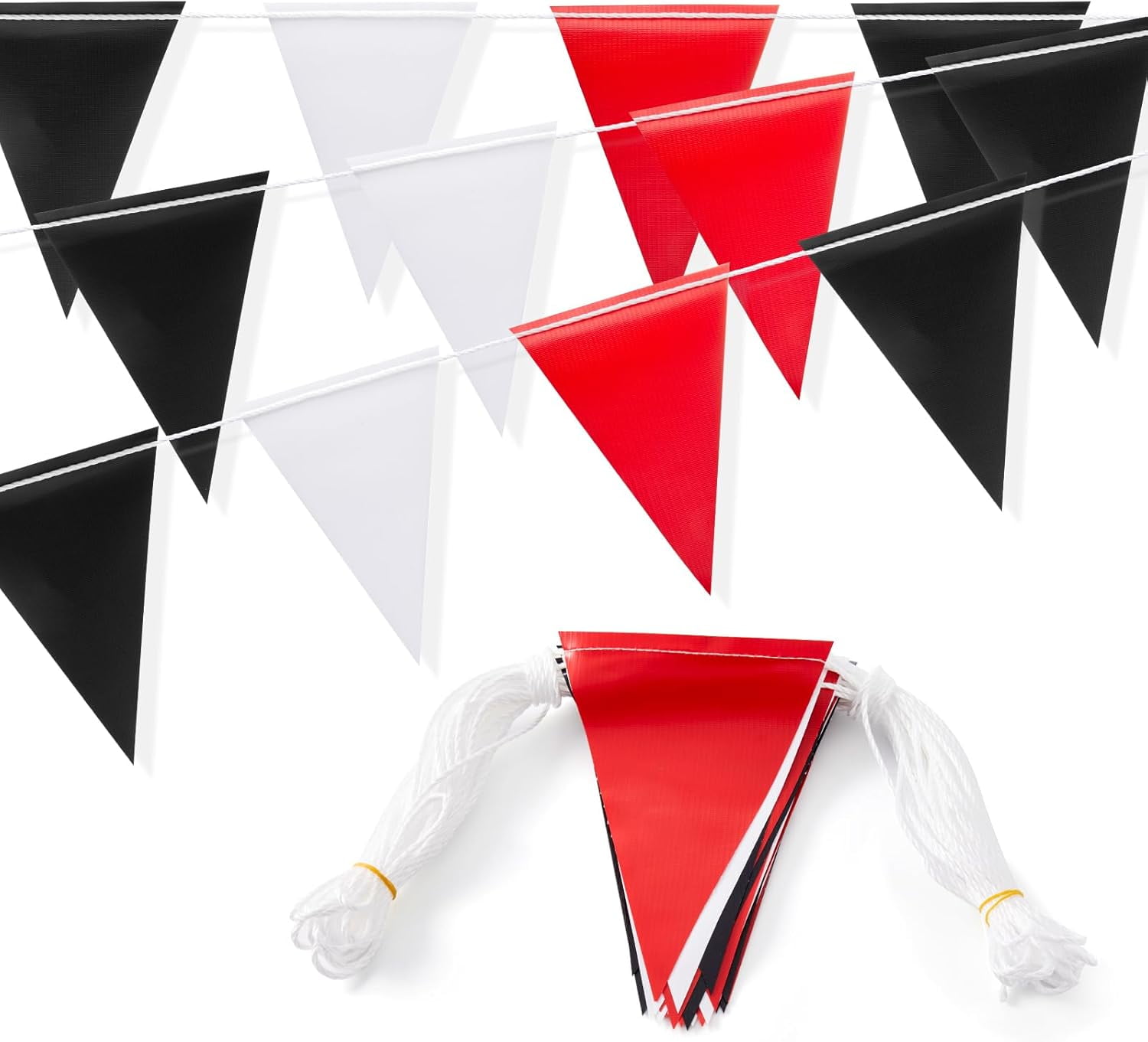 Black, White and Red Pennant Flag Decoration Set - Colorful String ...