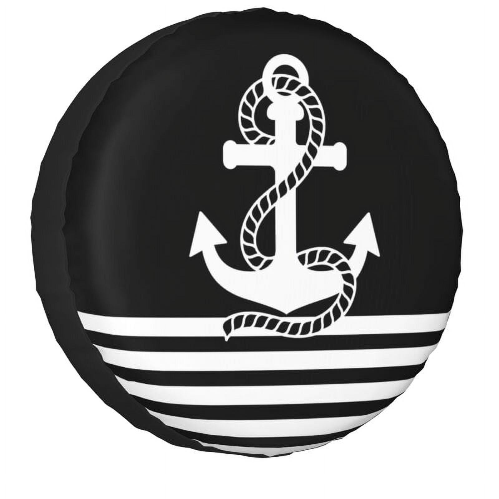 Black White l Stripes Anchor Spare Tire Cover for Mitsubishi Pajero 4WD ...