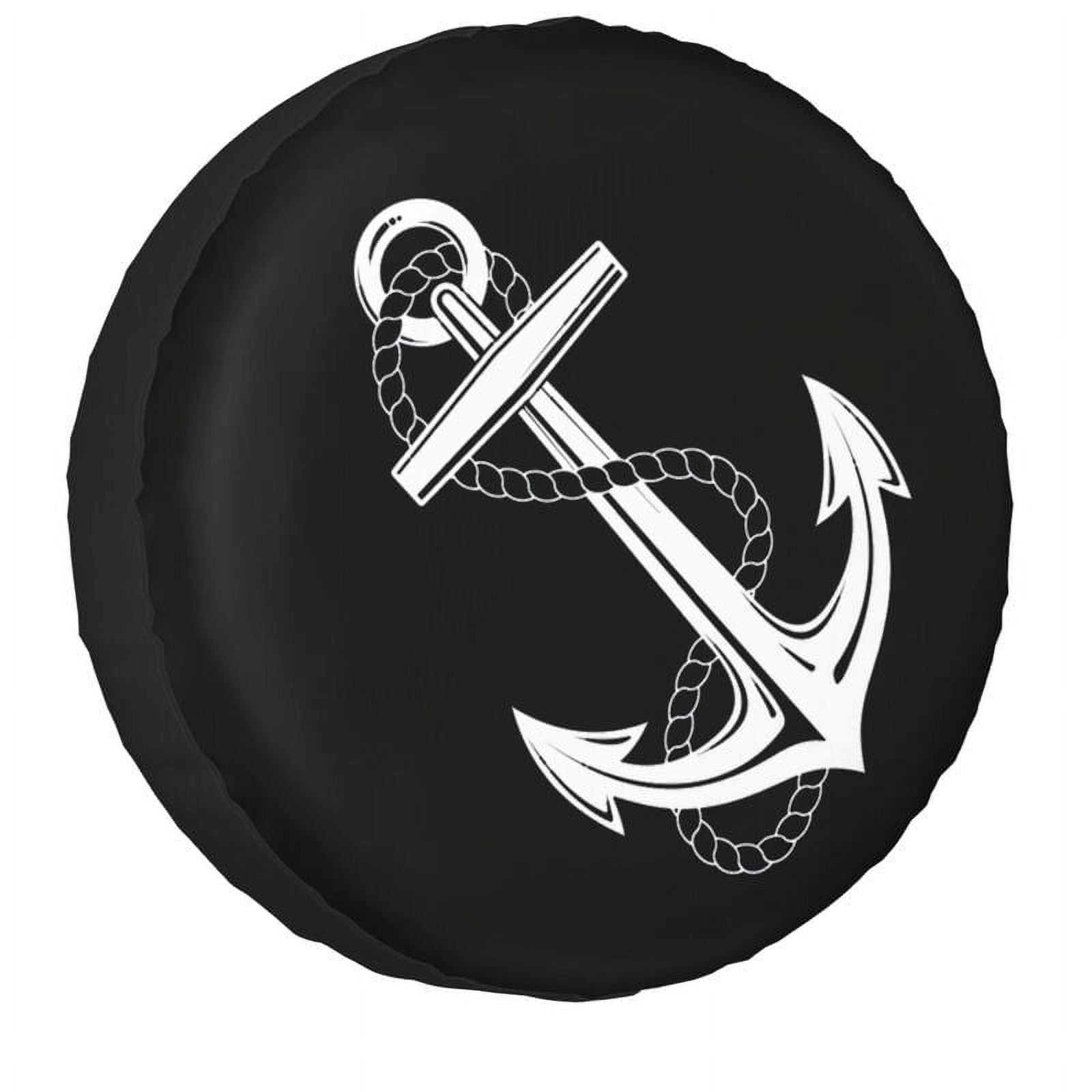 Black White l Stripes Anchor Spare Tire Cover for Mitsubishi Pajero 4WD ...