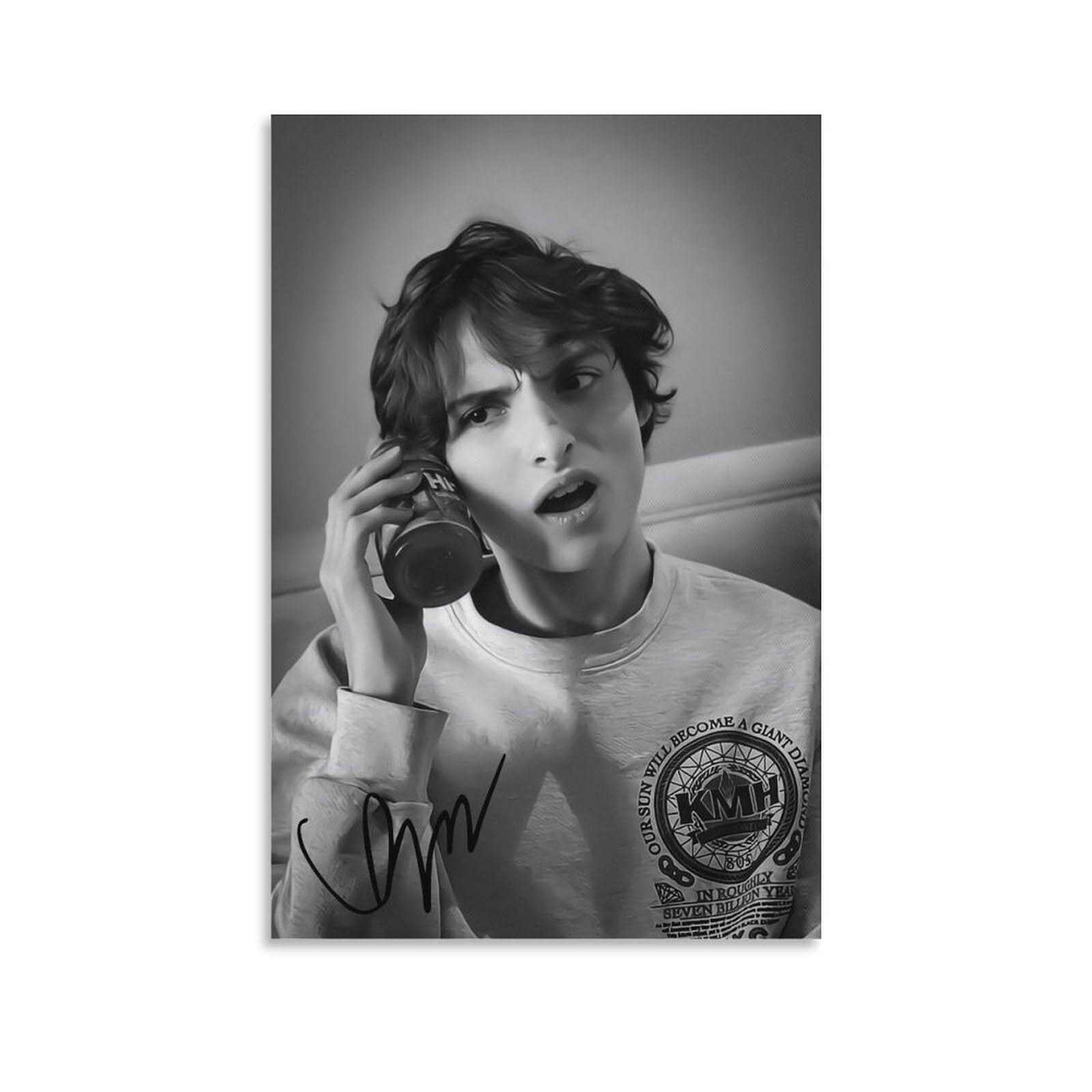 Black Whtie Funny Finn Wolfhard Signed Poster Prints Canvas Wall Art ...
