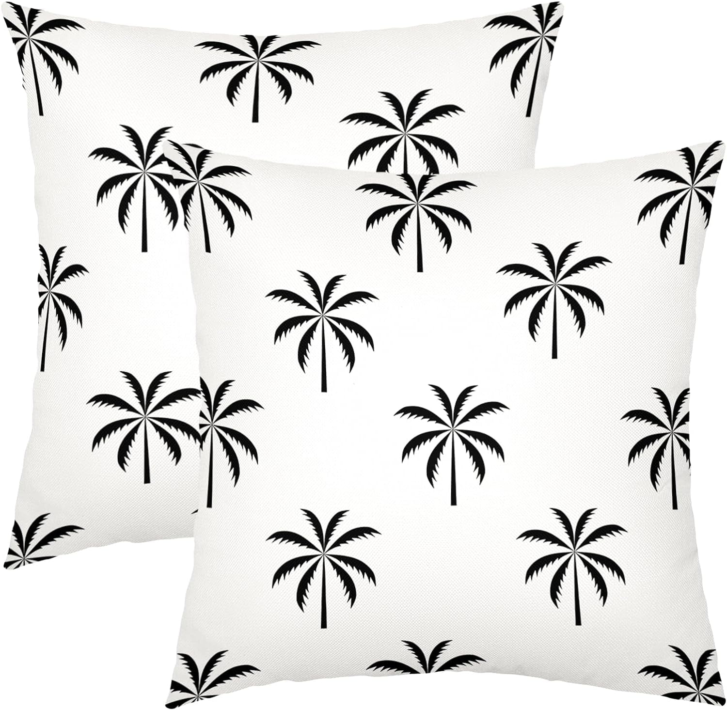 Black Whtie Palm Tree Pillow Covers 20x20 Inch Set of 2 Tropical ...