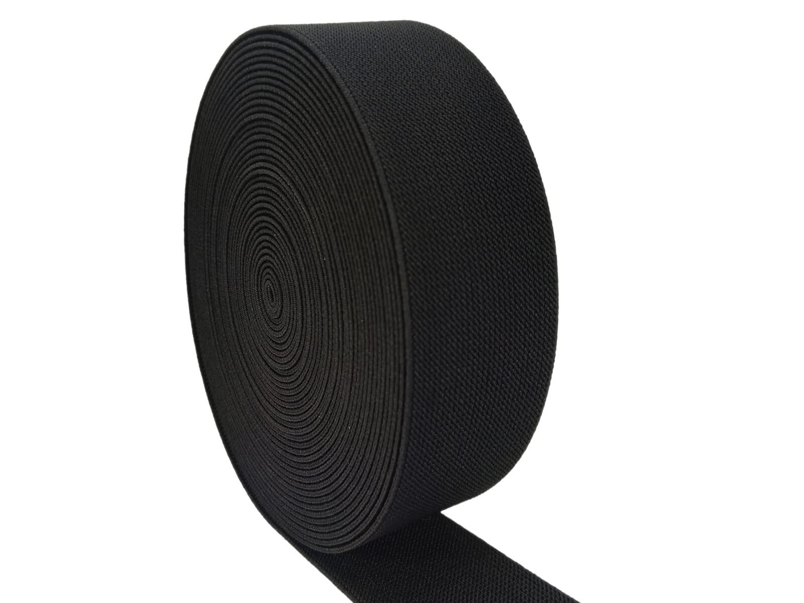 Black Wide Knit Elastic Band for Sewing 2 inch 10 Yards Double-Side ...