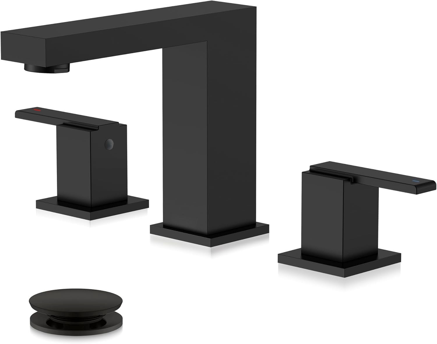 Black Widespread Bathroom Faucet 3 Hole Bathroom Sink Faucet Matte ...