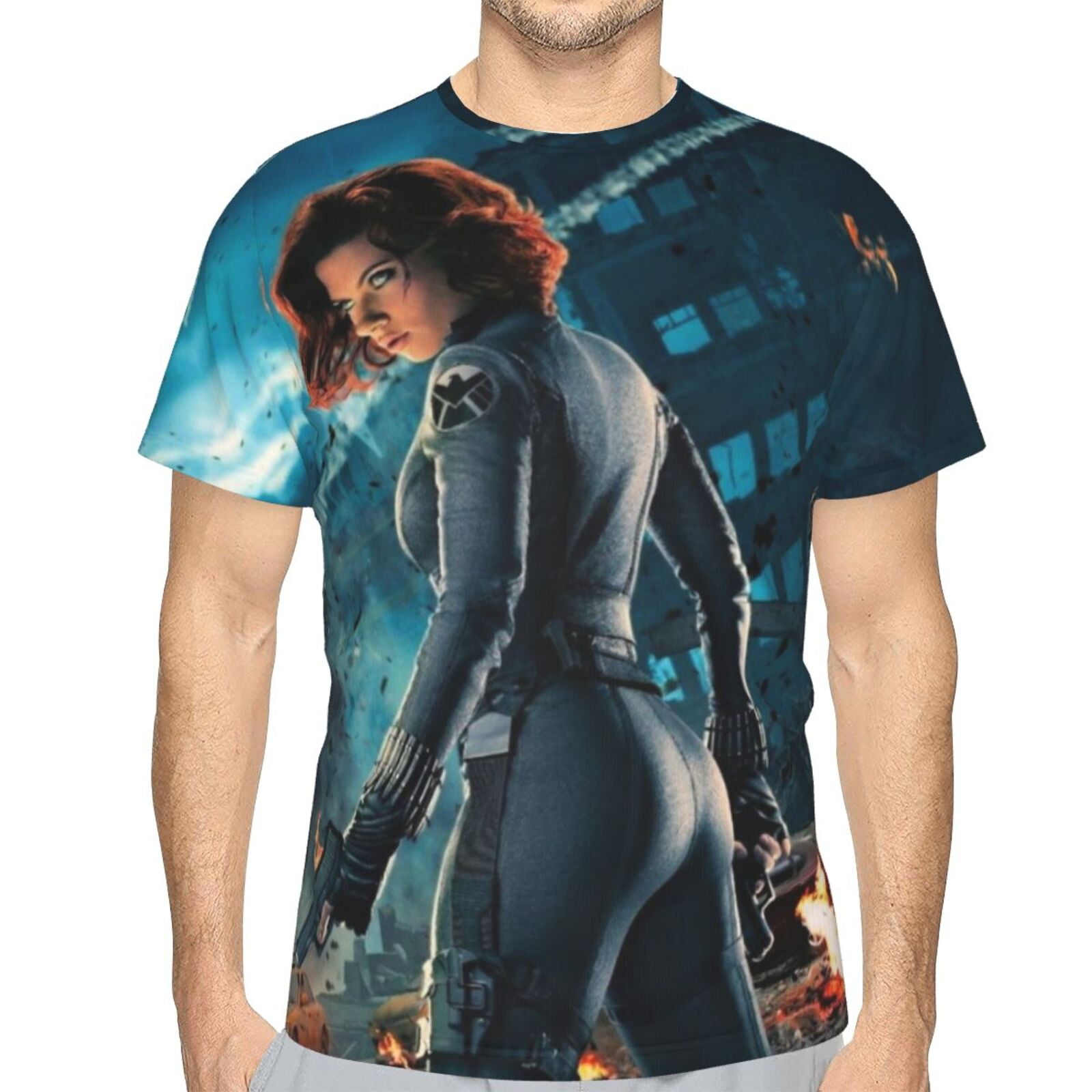 Black Widow 3d Graphic Print Shirts Casual Short Sleeve Tee Shirts Top ...