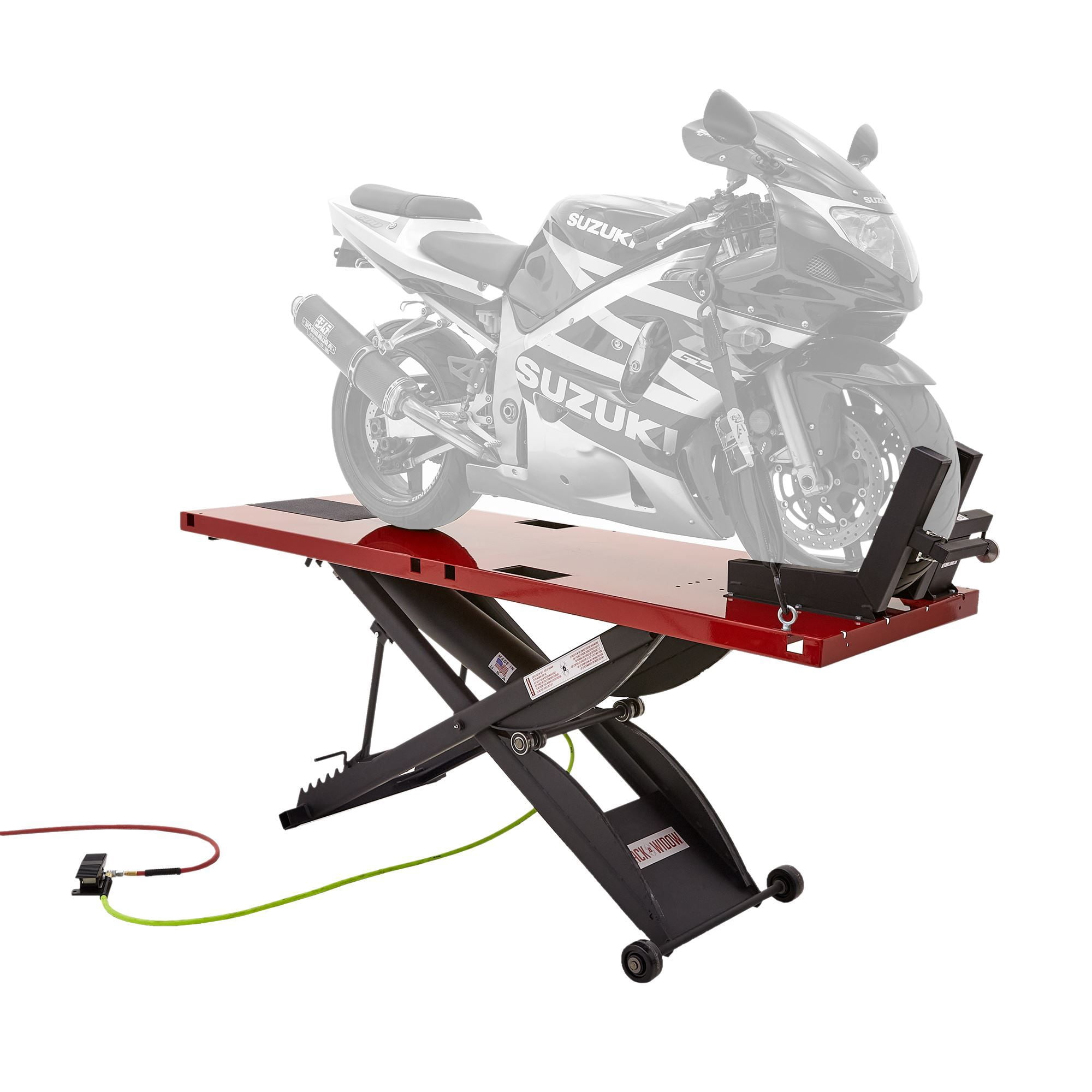 Black Widow 90in L Premium Pneumatic Motorcycle Lift Table – 1,200 lb ...