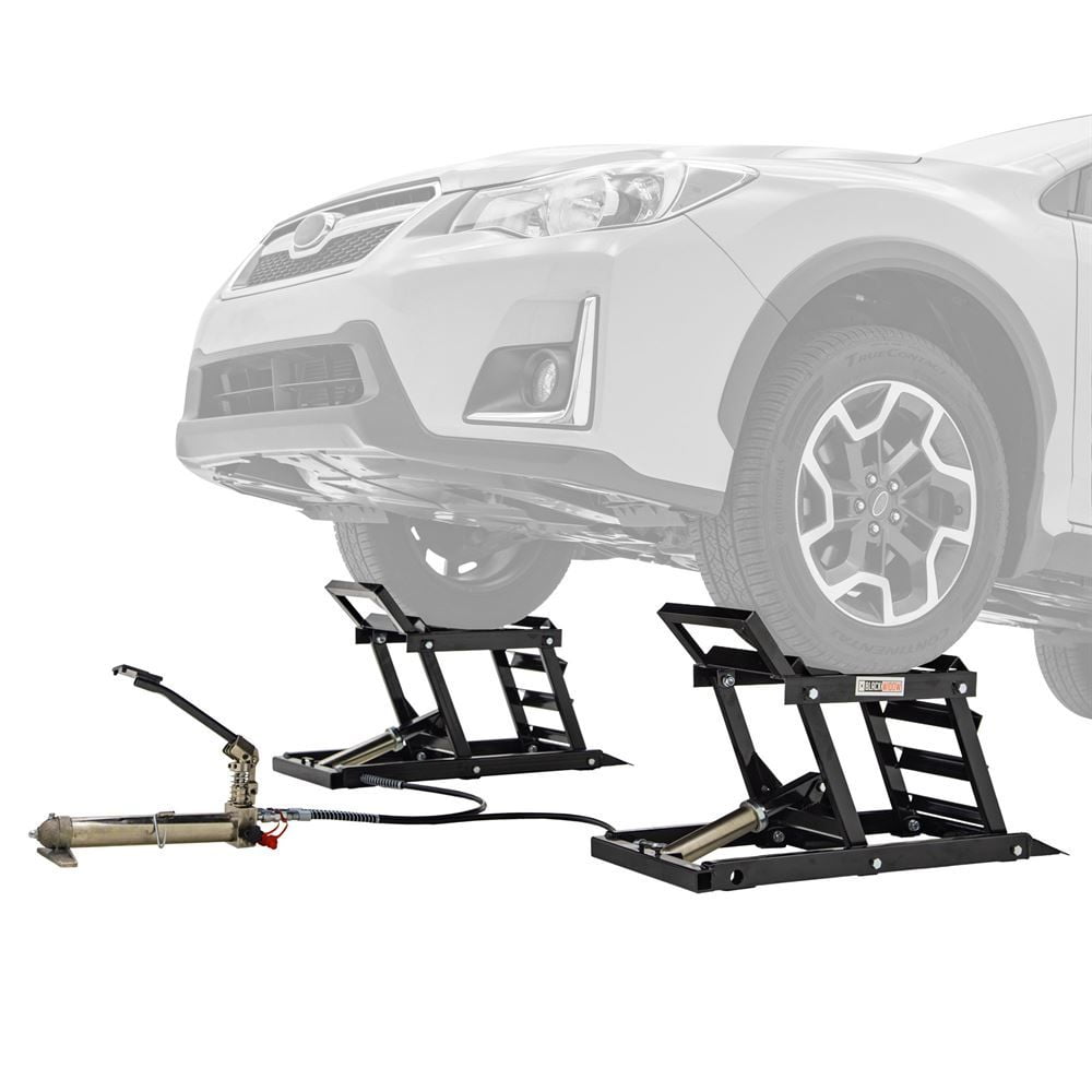 Black Widow Hydraulic Car Lift Set - 3,000 lb. Capacity, Drive-Up Ramps ...