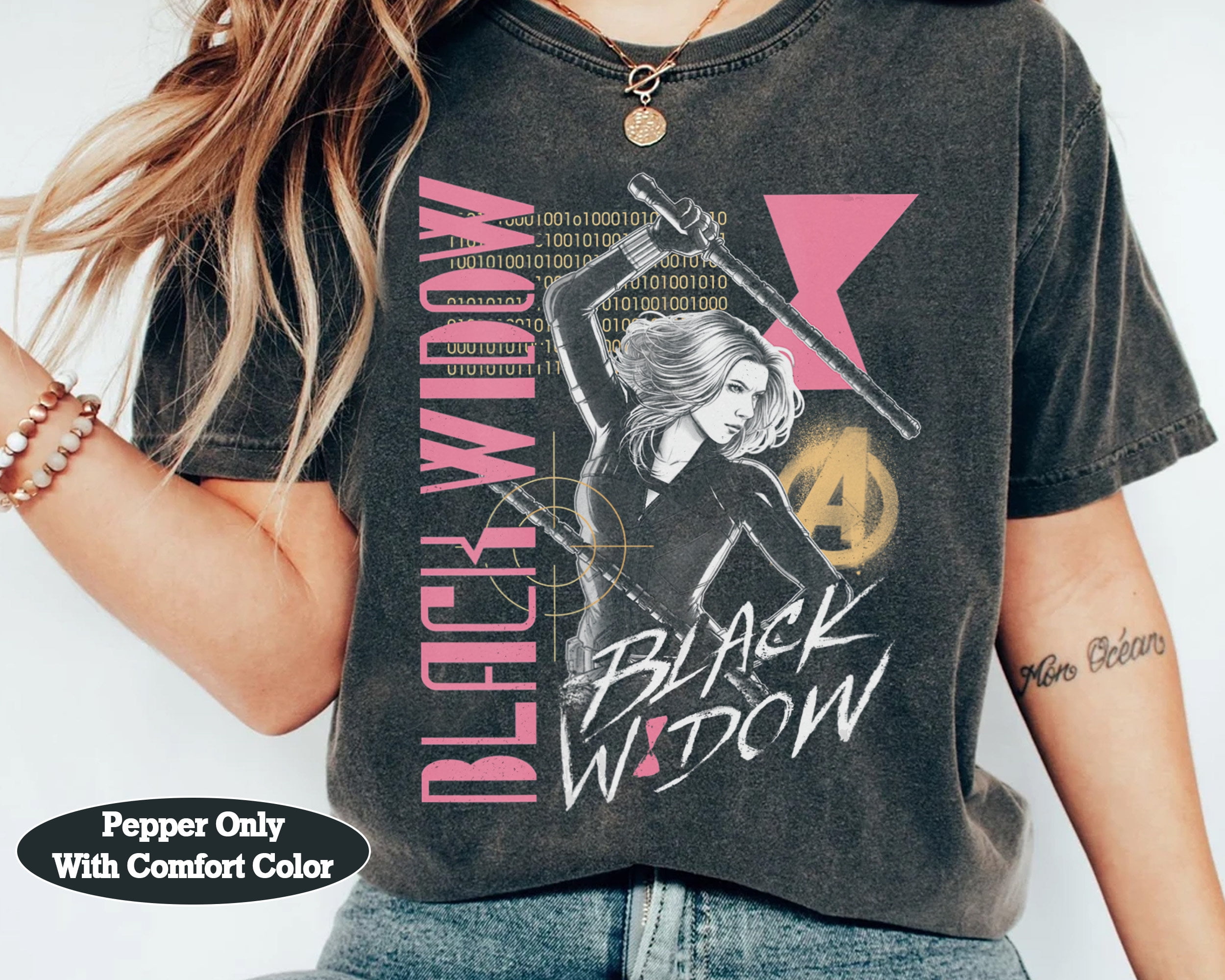 Black Widow Portrait Retro Collage Shirt, MCU Fans Studios Unisex ...