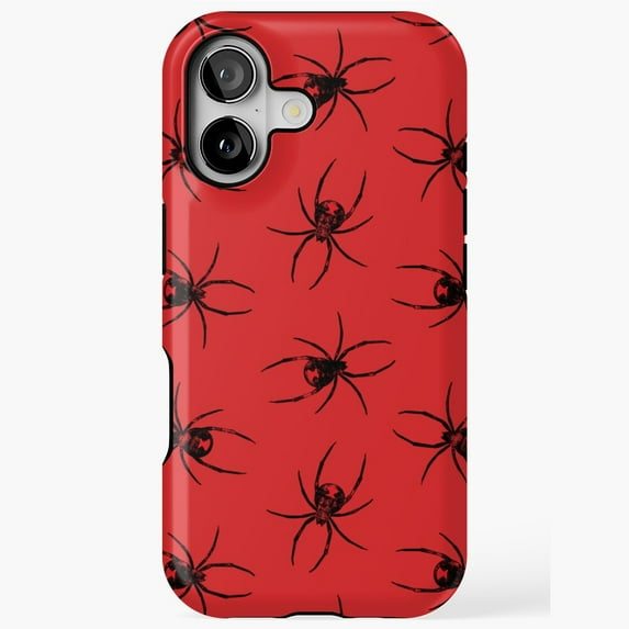 Black Widow Red Symbol Gothic Ink Inspired Art with iPhone 17 to 11 Pro ...
