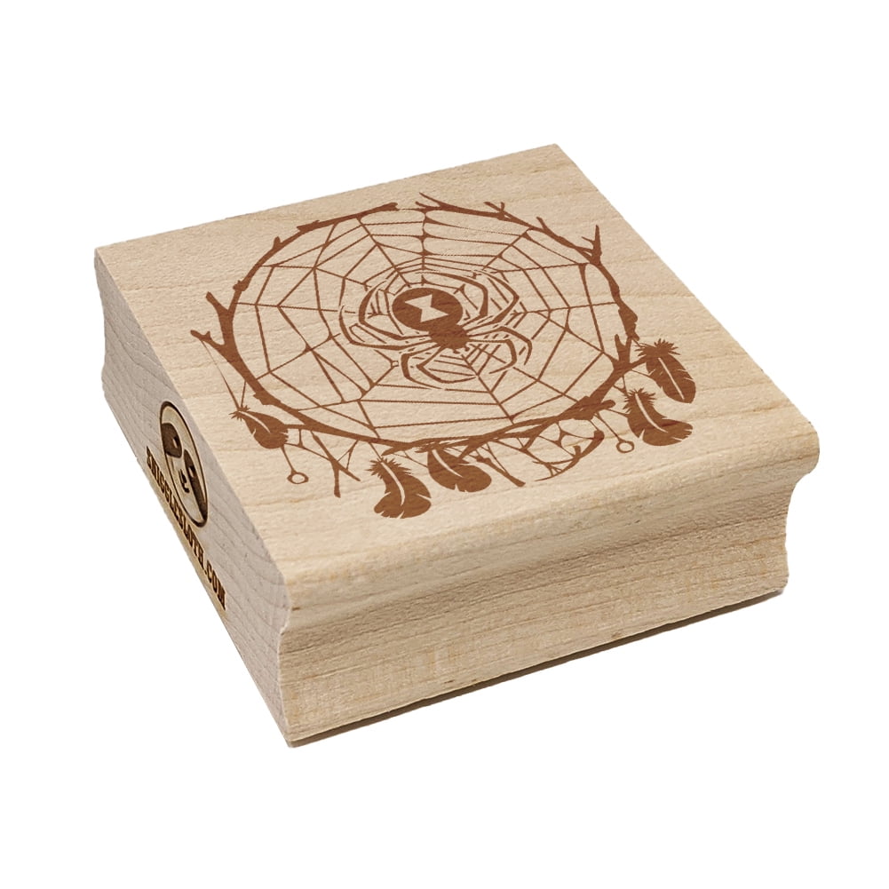 Black Widow Spider Web Dream Catcher Square Rubber Stamp Stamping ...