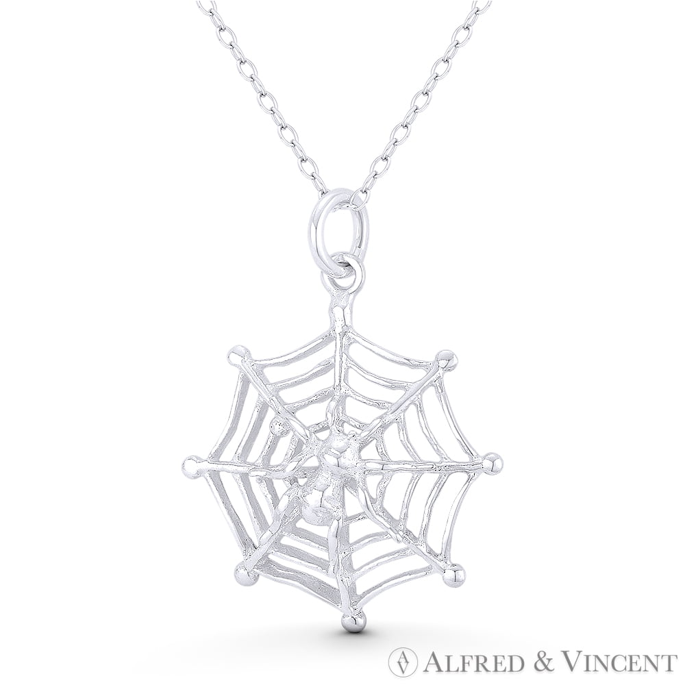 Black Widow Spider on Web Arachnid Charm 31x23mm (1.2x0.9in) Pendant ...